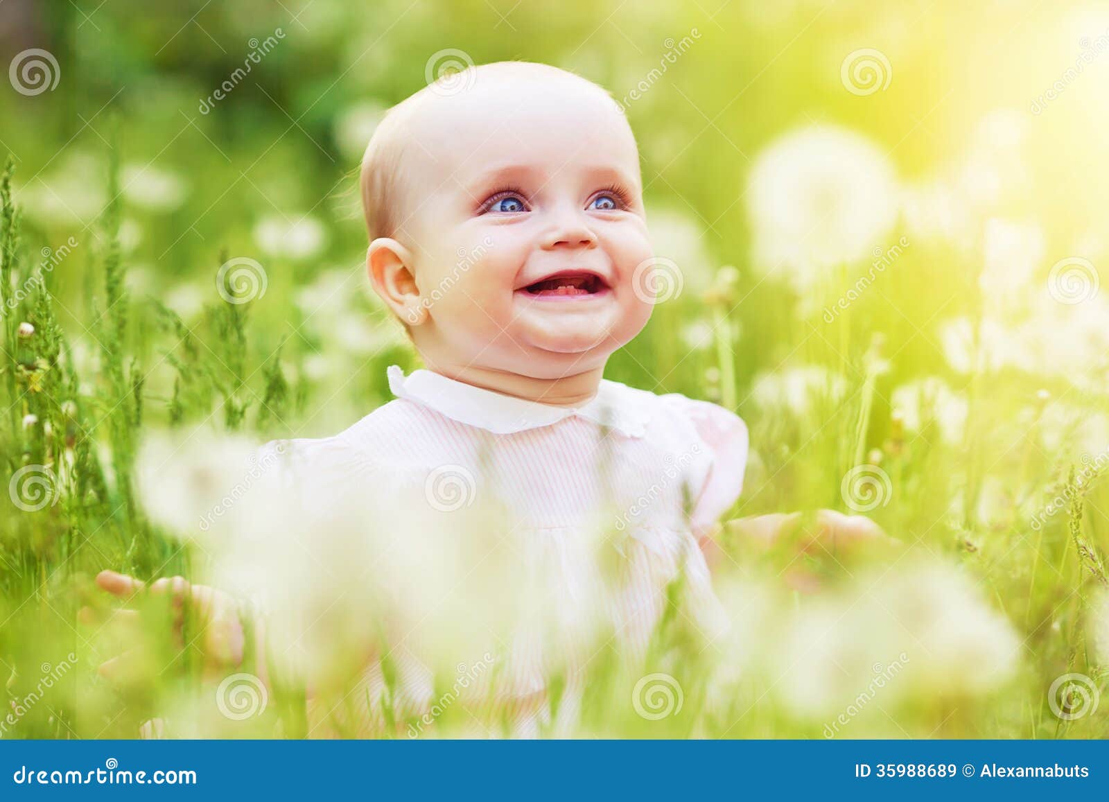 Happy cute child stock image. Image of candid, meadow - 35988689