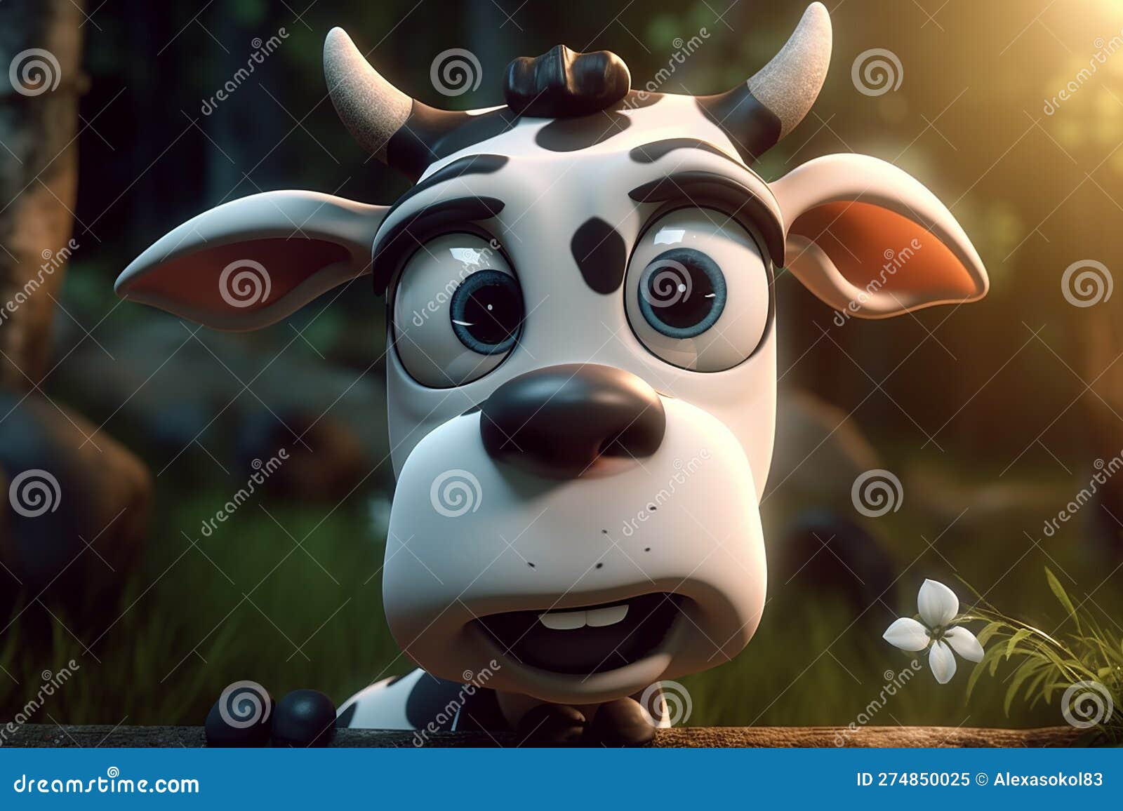 Happy Cute Cow Cartoon Character Stock Image - Image of character ...