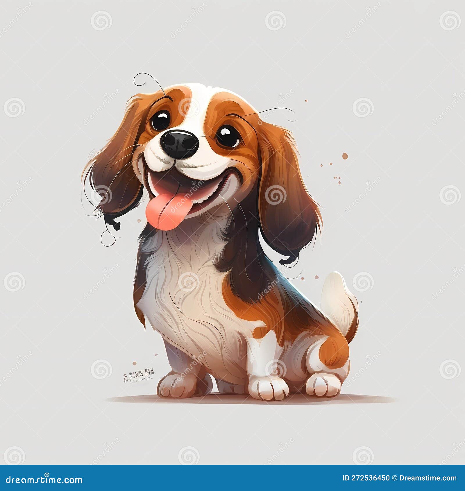 Happy Cute Dog. Generative AI Stock Illustration - Illustration of ...