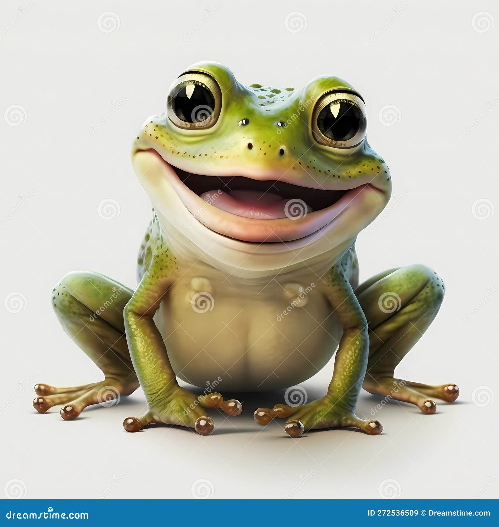 Happy Cute Frog. Generative AI Stock Image - Image of slimy, generative ...