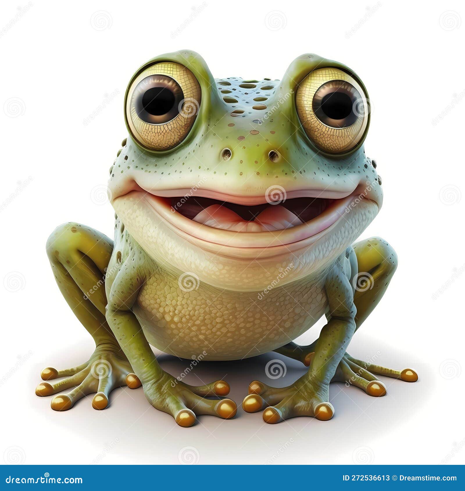 Happy Cute Frog. Generative AI Stock Illustration - Illustration of ...