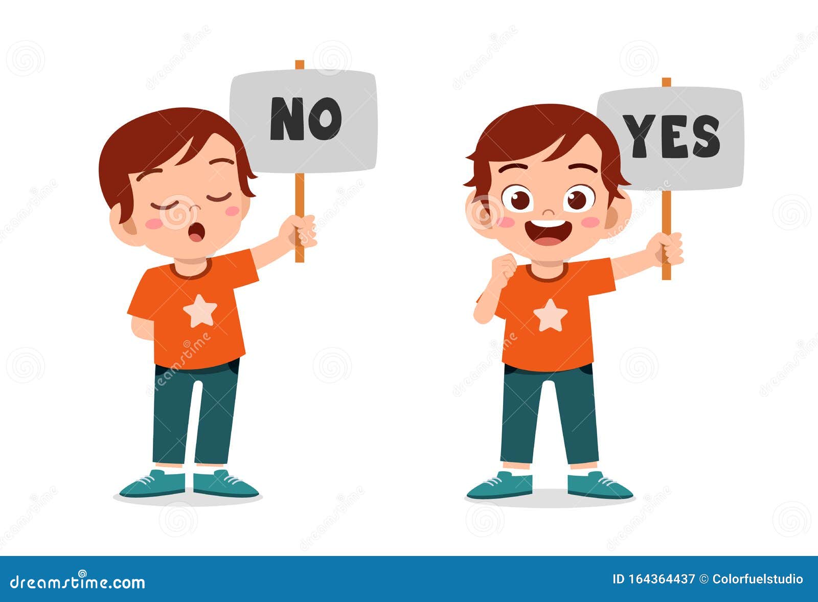 Happy Cute Kid Yes No Stock Illustrations – 23 Happy Cute Kid Yes No ...