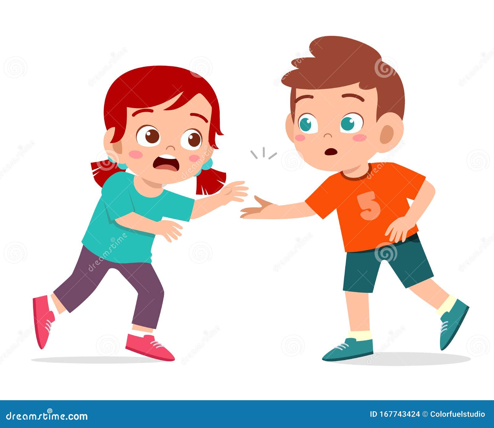 Happy Cute Kid Boy Help Friend from Falling Down Stock Vector ...