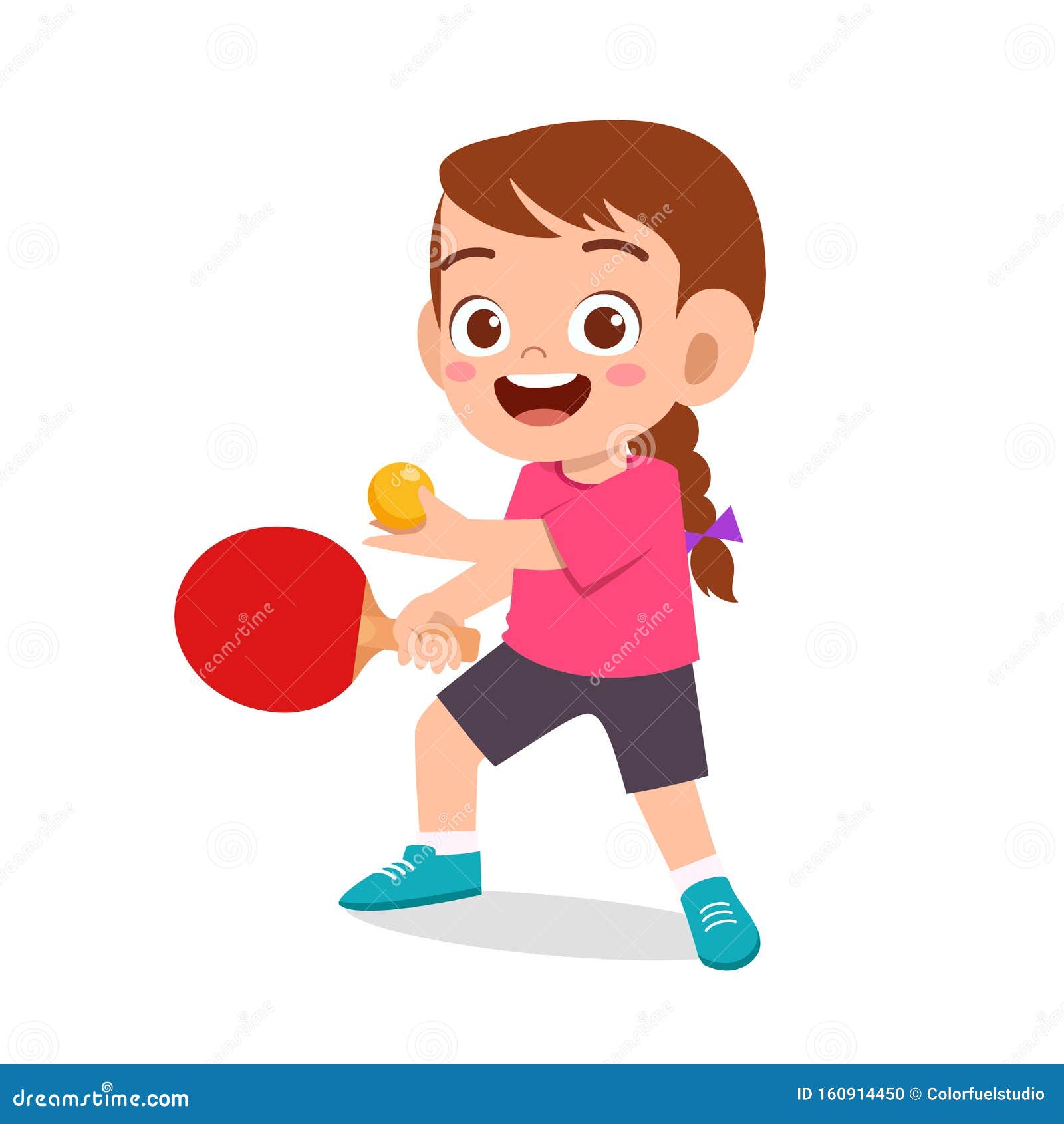 Happy Cute Kid Girl Play Train Pingpong Stock Vector - Illustration of ... Happy Cute Kid Girl Play Train Pingpong Stock Vector - Illustration of ...