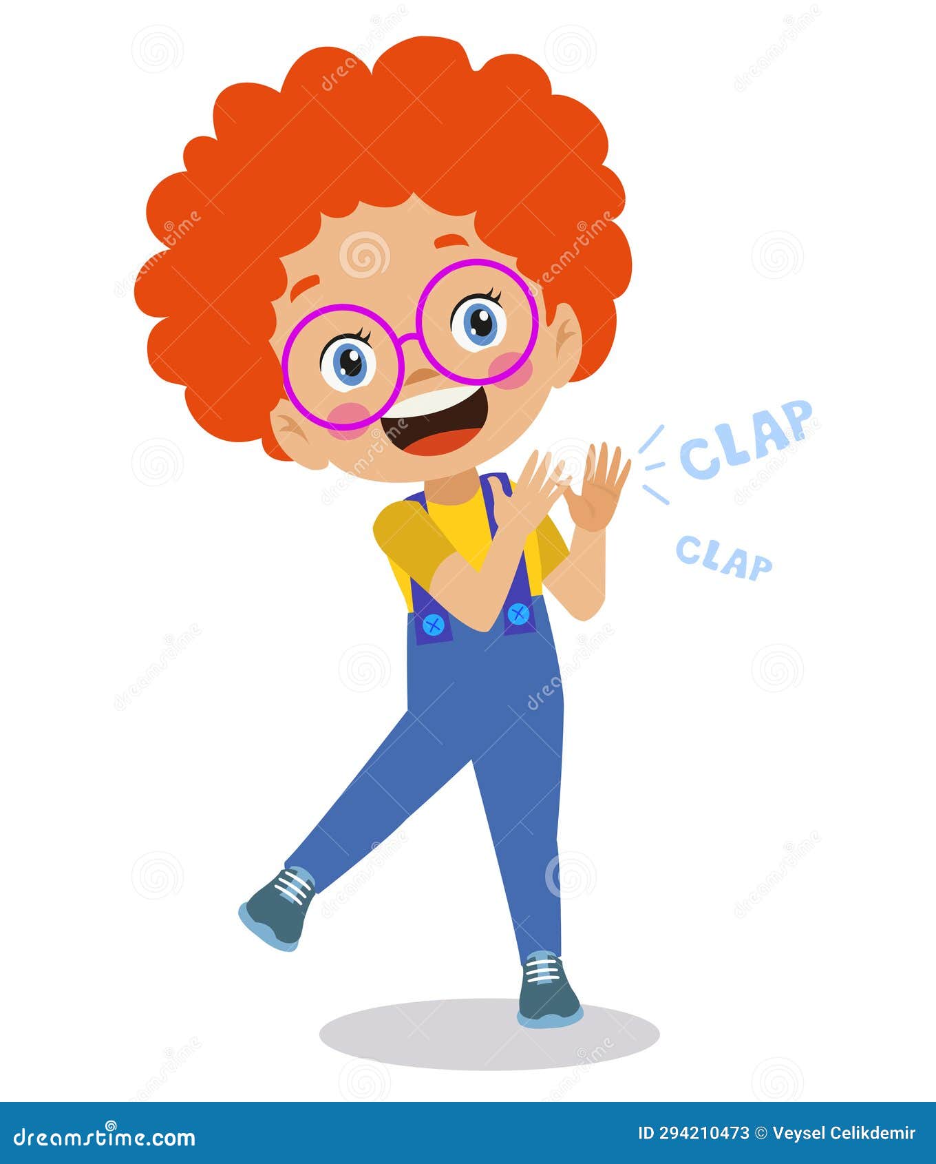 Happy Cute Little Boy Clapping Stock Illustration - Illustration of ...