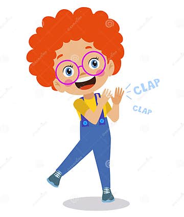 Happy Cute Little Boy Clapping Stock Illustration - Illustration of ...