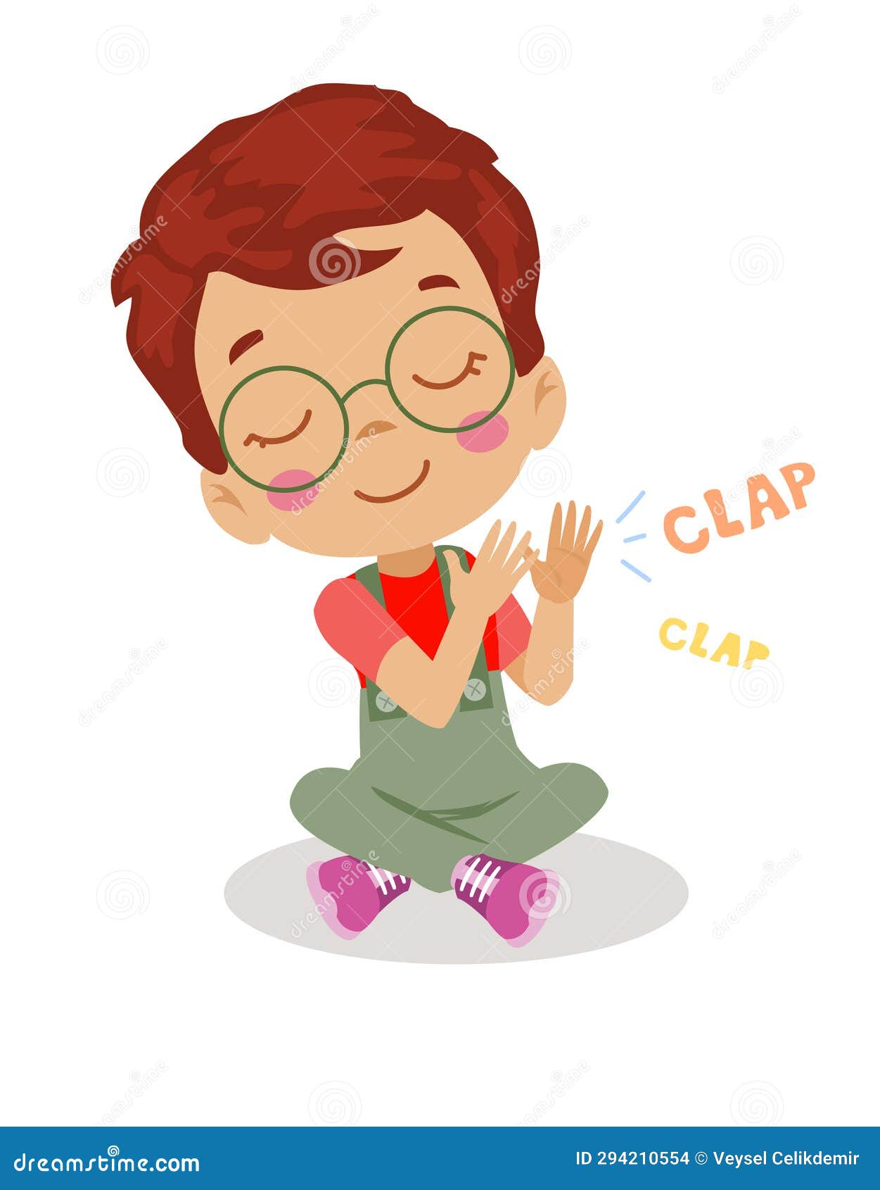 Happy Cute Little Boy Clapping Stock Illustration - Illustration of ...