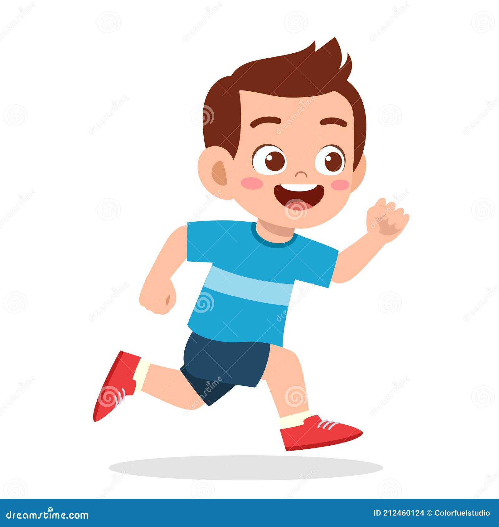Happy Cute Little Boy Running so Fast Stock Vector - Illustration of ...
