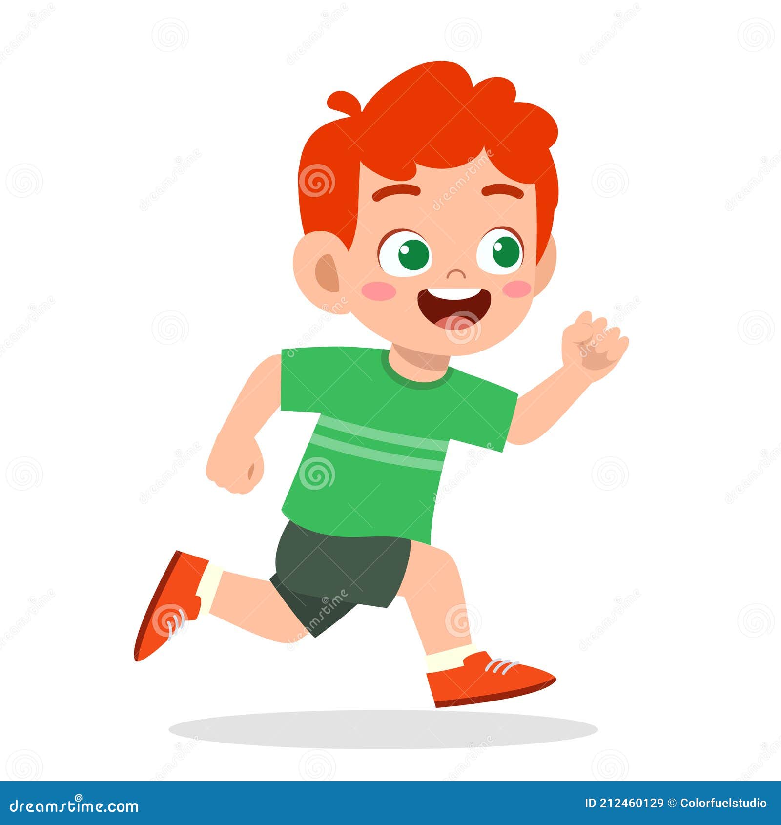 Happy Cute Little Boy Running so Fast Stock Vector - Illustration of ...