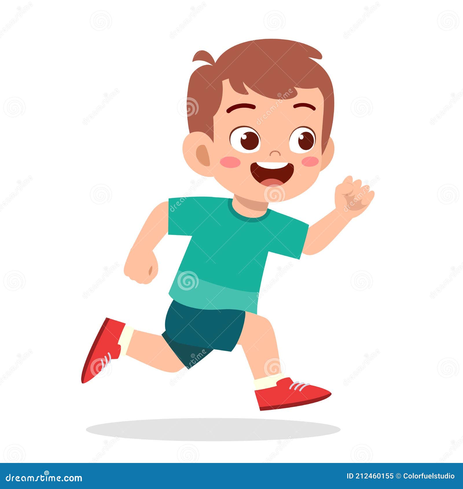 Happy Cute Little Boy Running so Fast Stock Vector - Illustration of ...