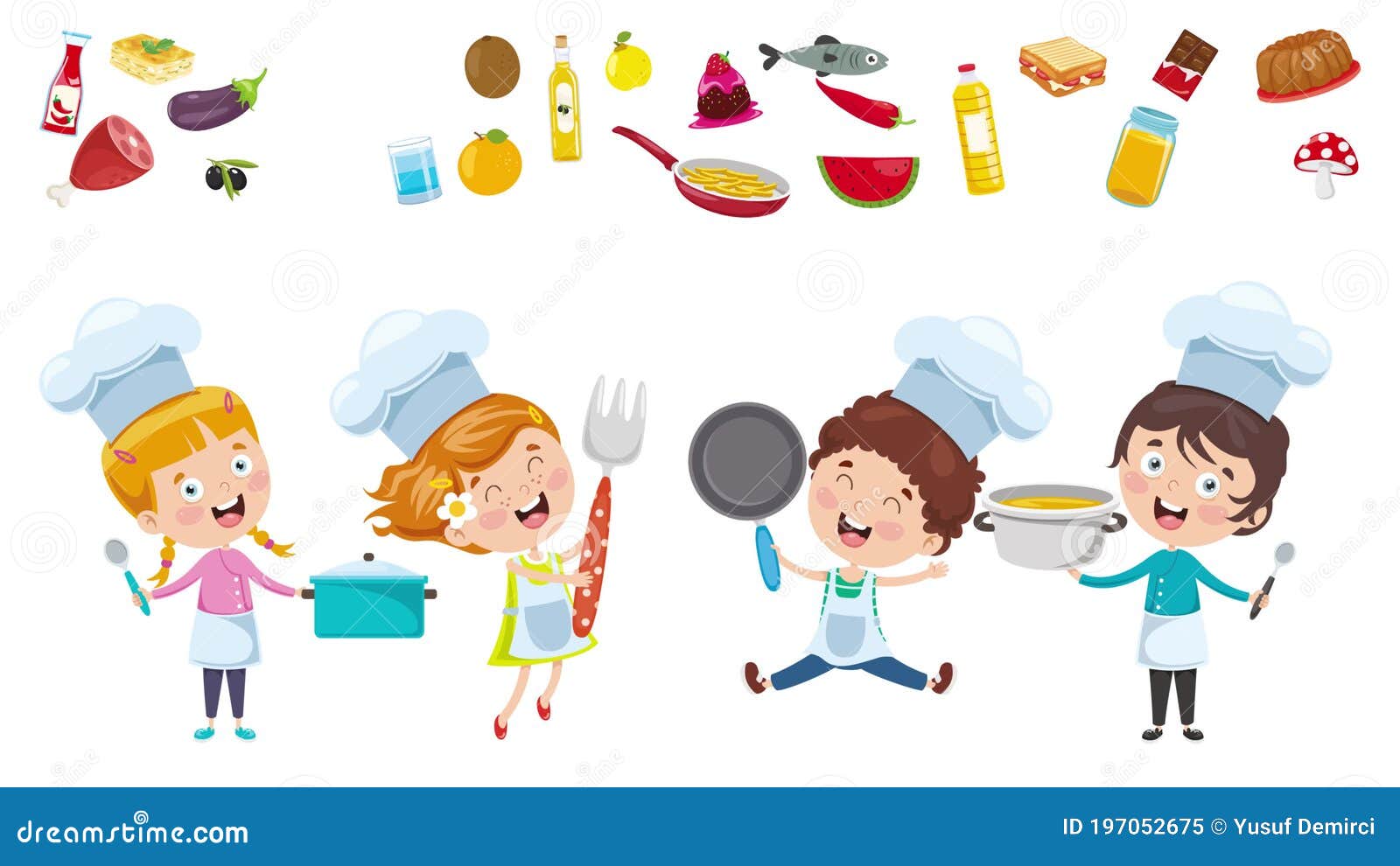 Happy Cute Little Chefs are Cooking Stock Video - Video of dish ...