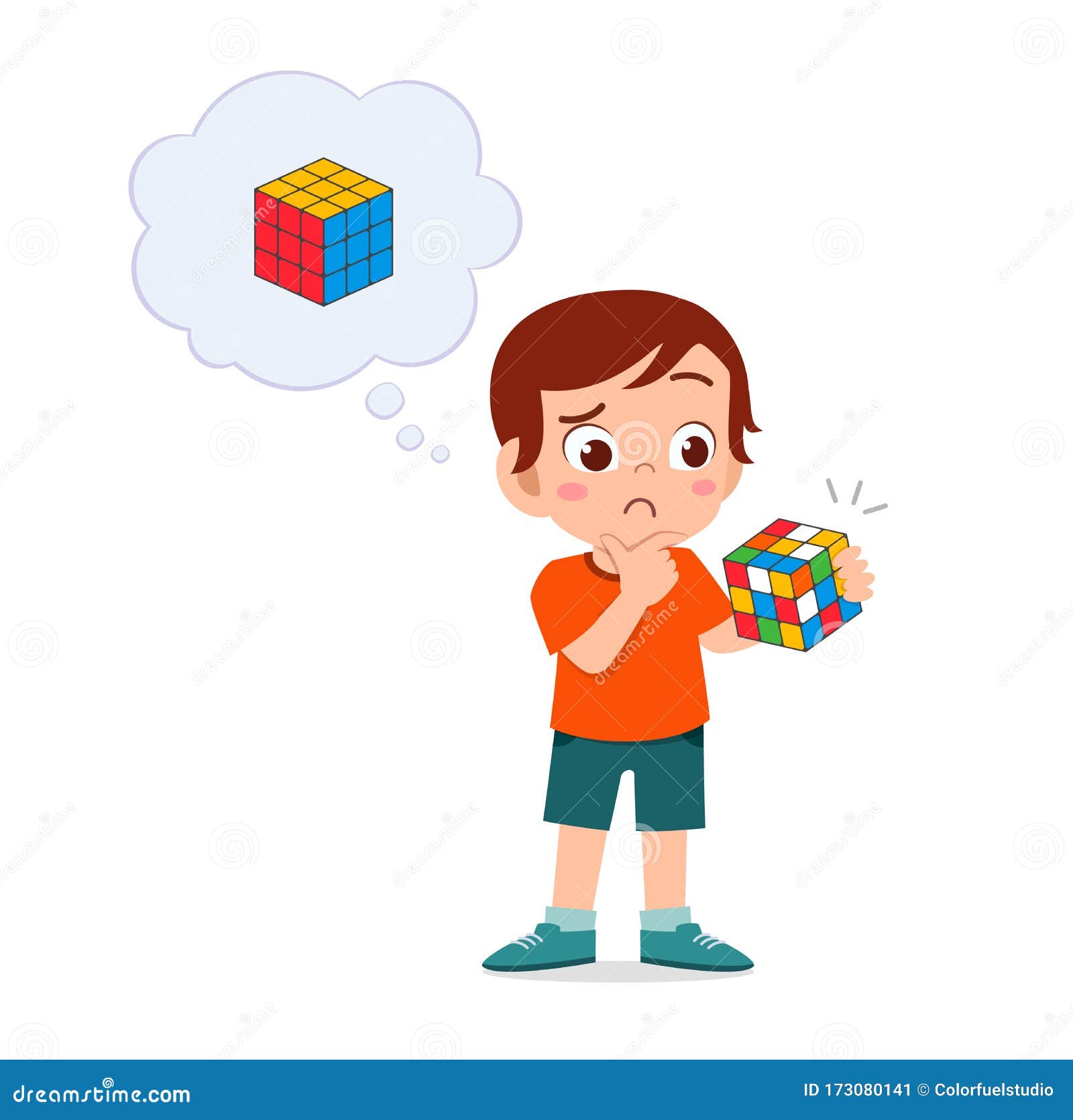 Rubik Cube Toy Brain Simulator Cartoon Royalty-Free Illustration ...