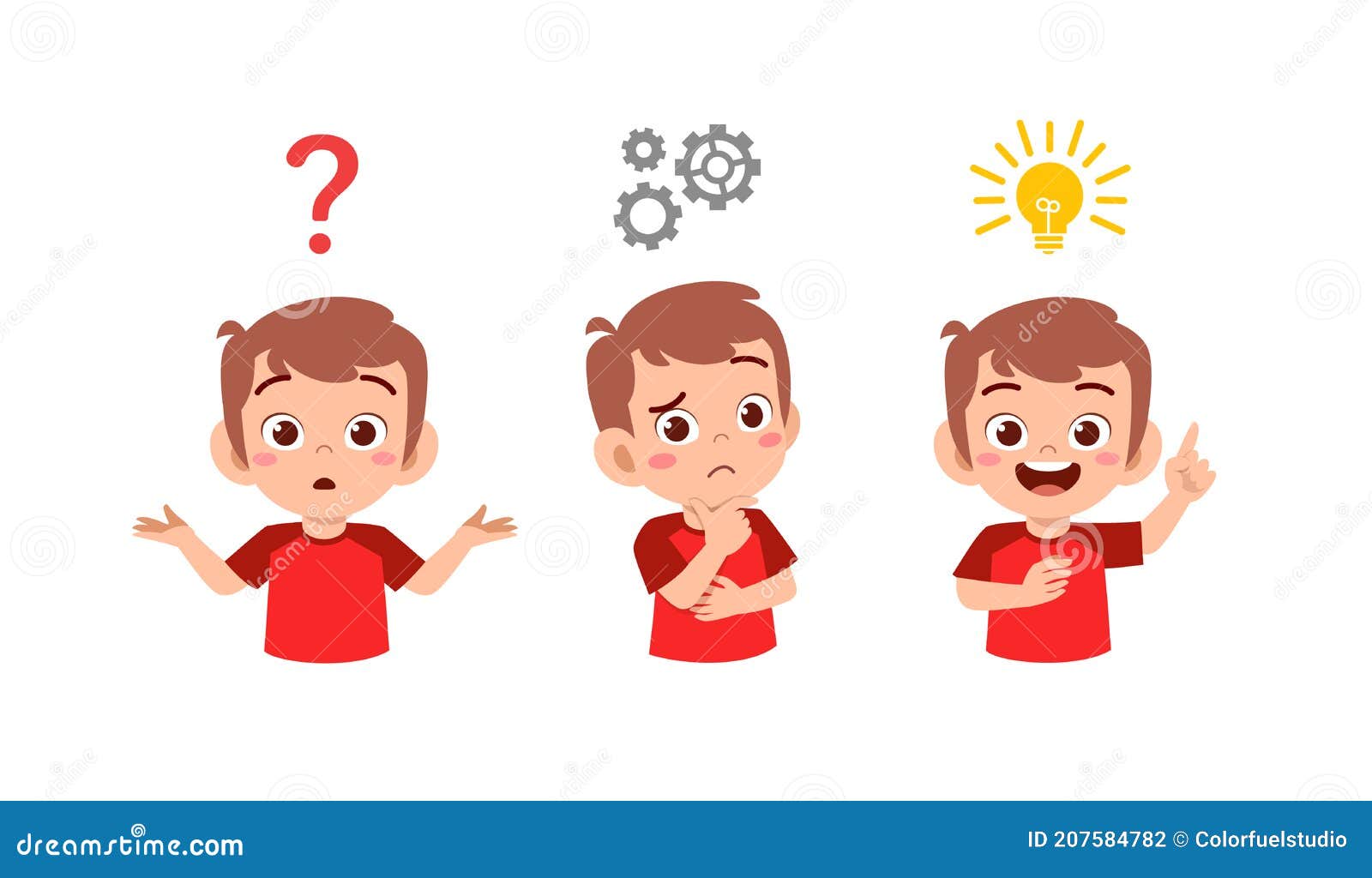 Happy Cute Little Kid Boy Thinking and Searching Idea Process Stock ... Happy Cute Little Kid Boy Thinking and Searching Idea Process Stock ...