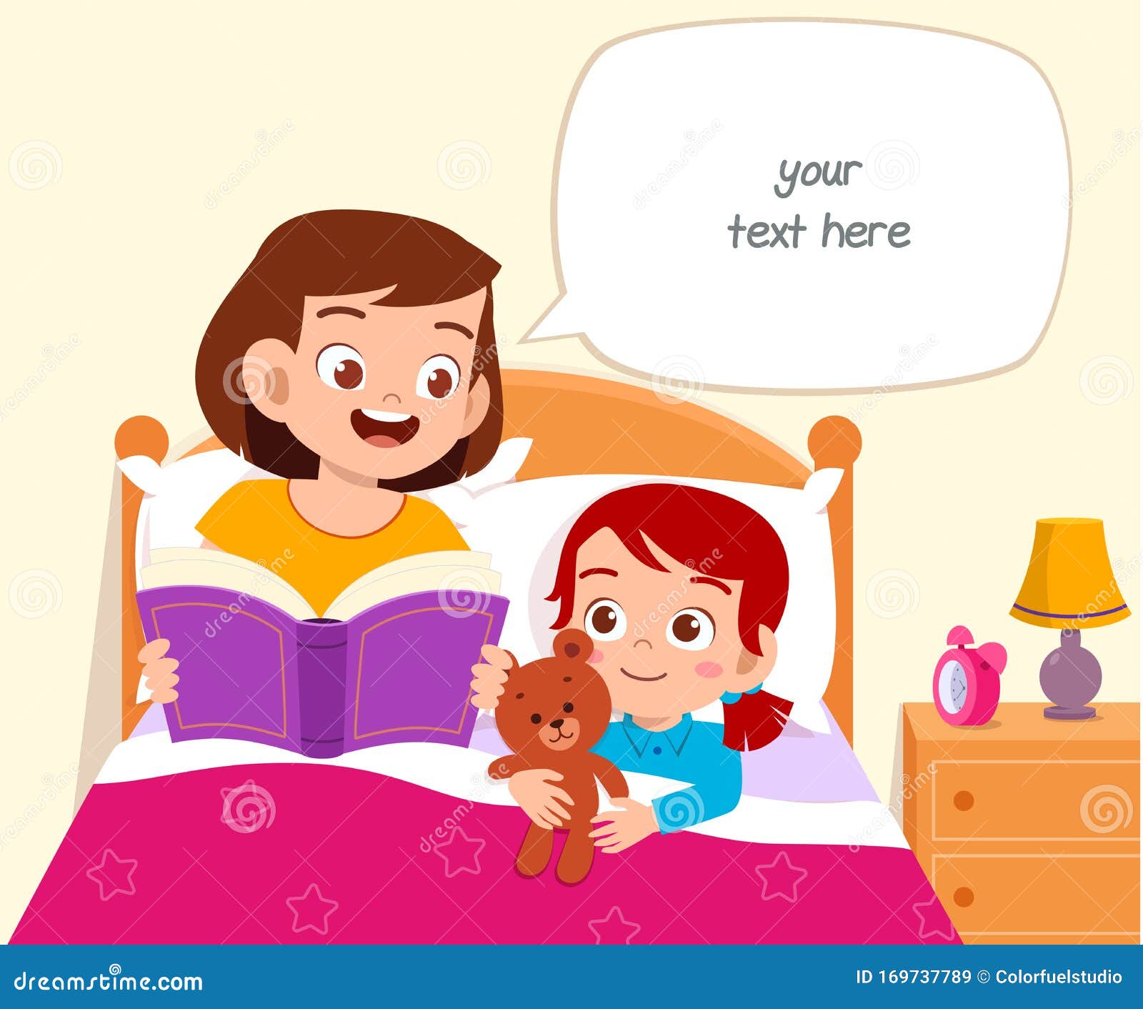 Happy Cute Little Kid Girl Listen Story from Mom Stock Vector ... Happy Cute Little Kid Girl Listen Story from Mom Stock Vector ...