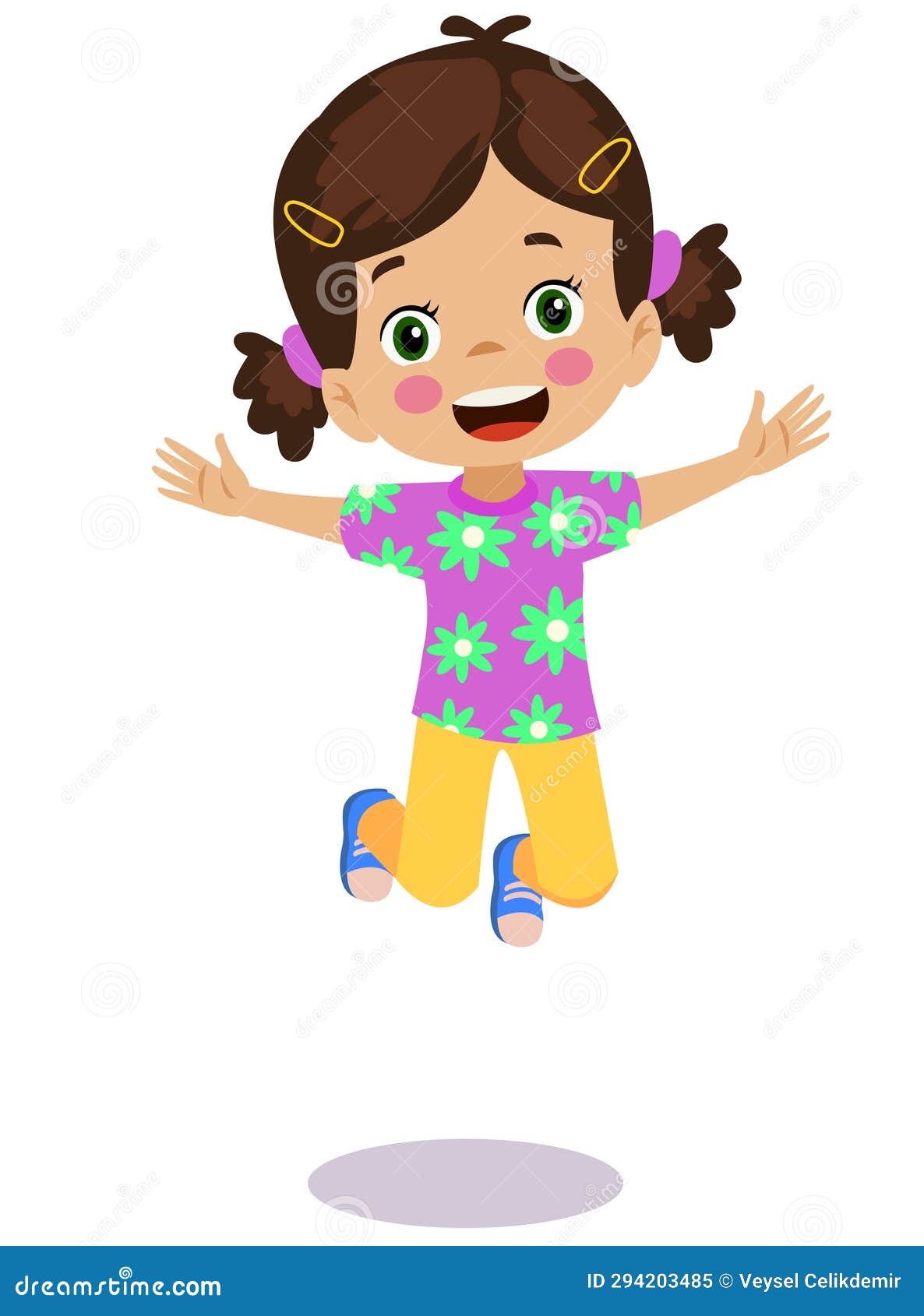 Happy cute little kid jump stock vector. Illustration of cute - 294203485