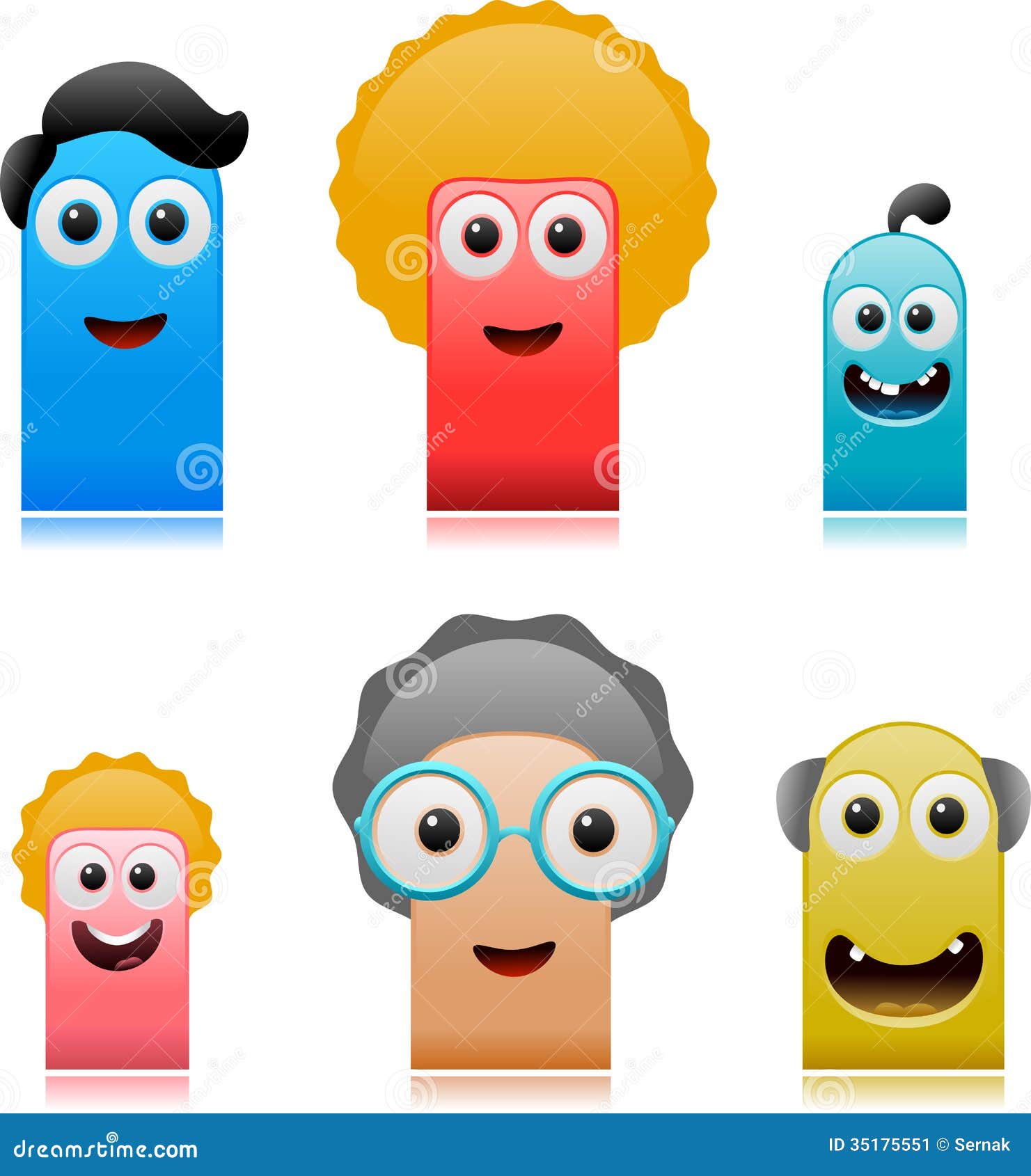 Monsters Family Of Three: Father, Mother And Child. Cute Cartoon ...