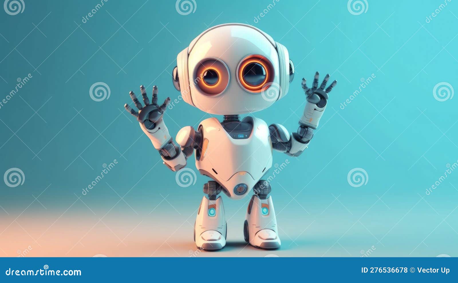 Happy Cute Robot. Generative AI Stock Photo - Image of concept ...