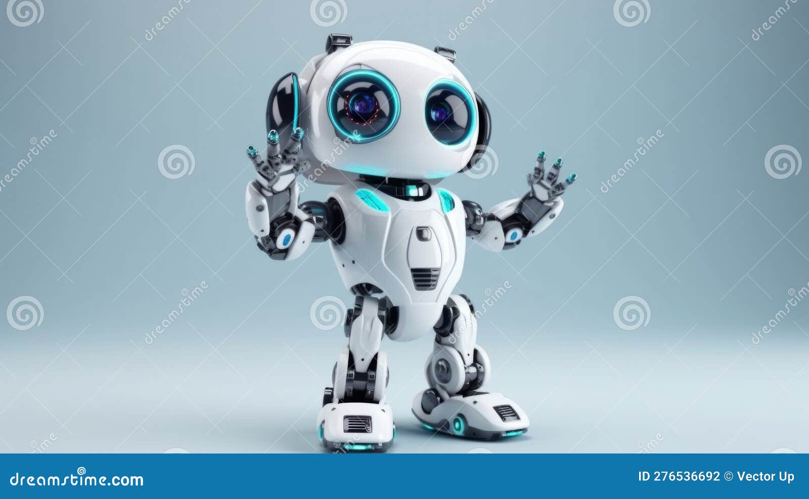 Happy Cute Robot. Generative AI Stock Photo - Image of robot, funny ...