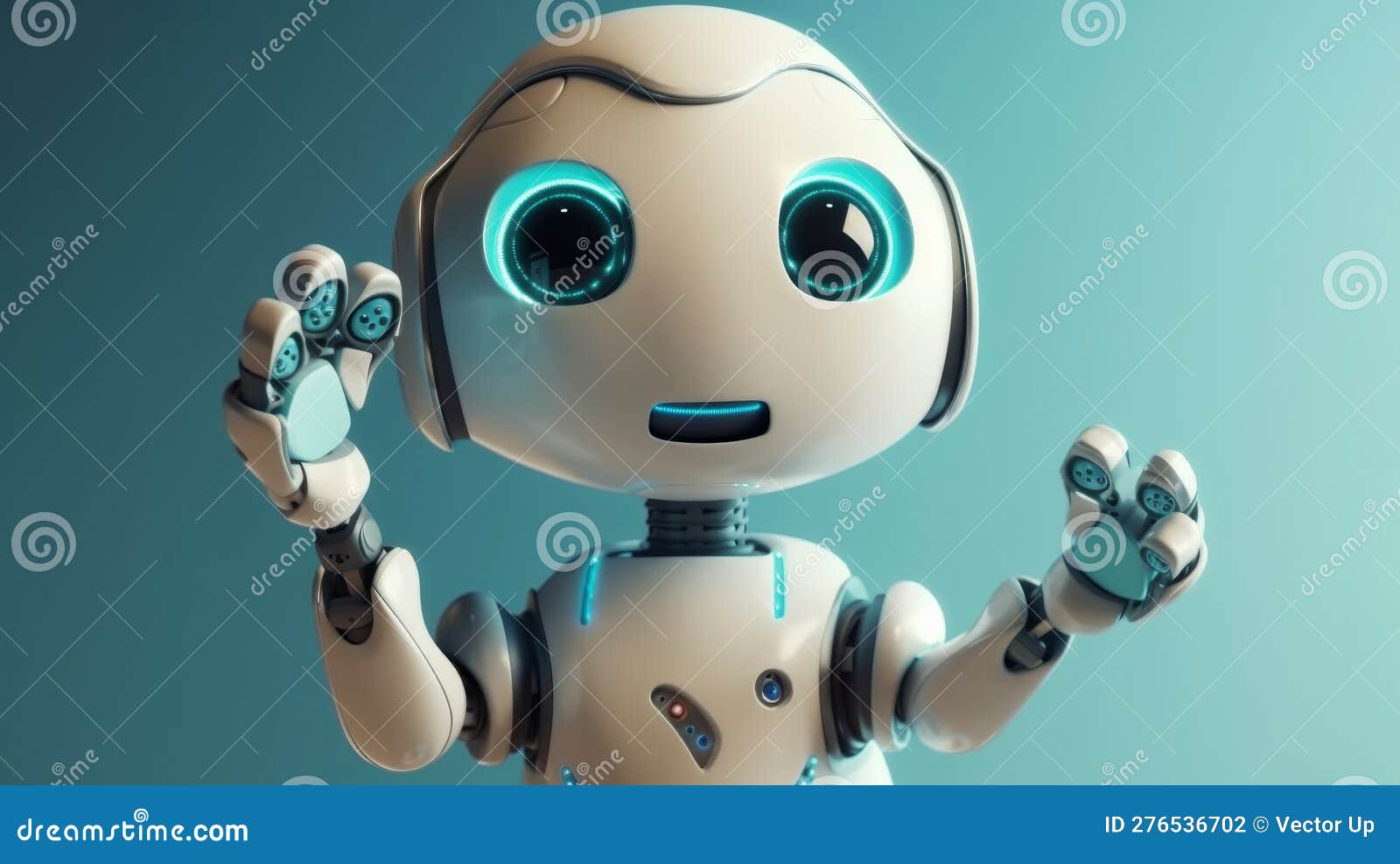 Happy Cute Robot. Generative AI Stock Photo - Image of funny ...