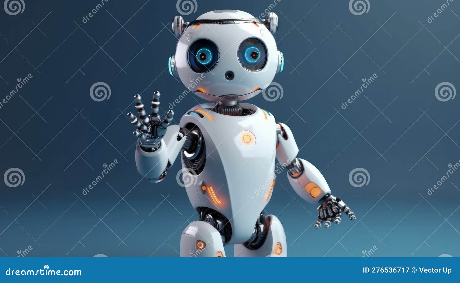 Happy Cute Robot. Generative AI Stock Image - Image of character ...