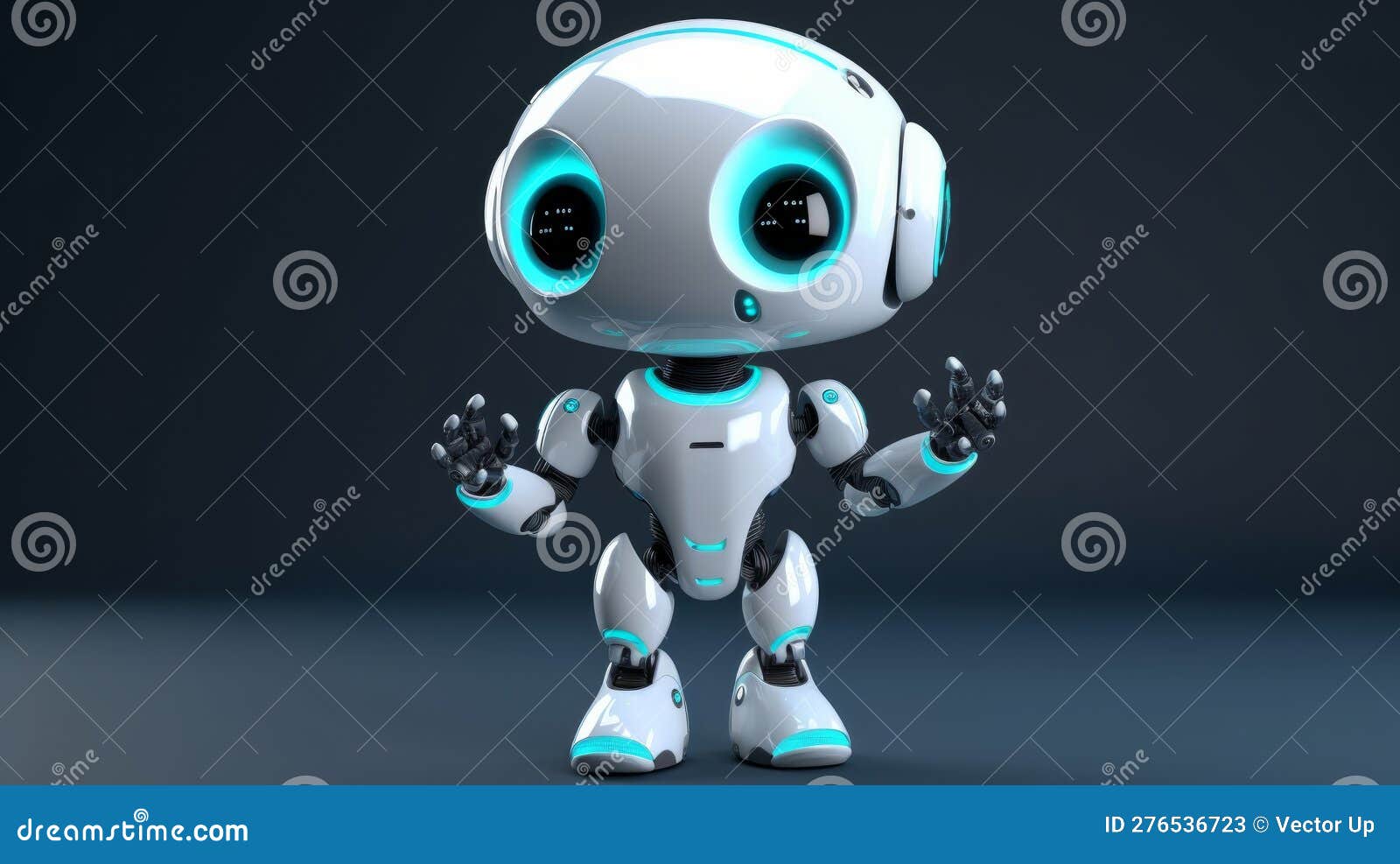 Happy Cute Robot. Generative AI Stock Image - Image of robotic, eyes ...