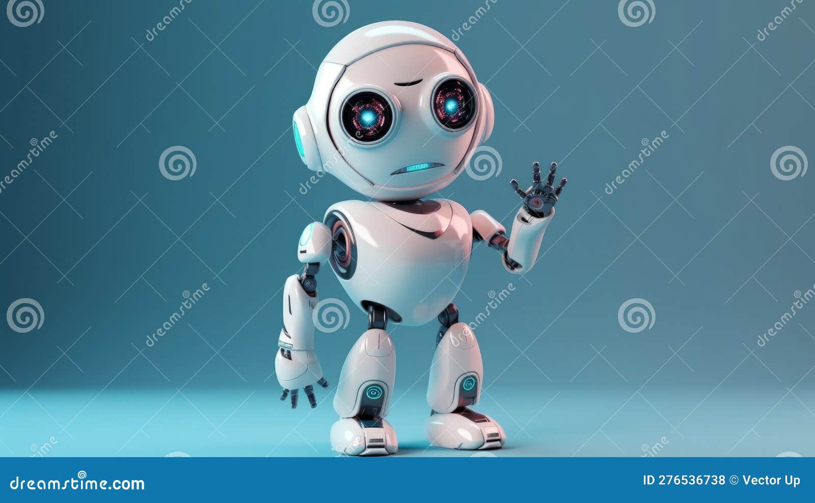 Happy Cute Robot. Generative AI Stock Photo - Image of robotic, cyborg ...