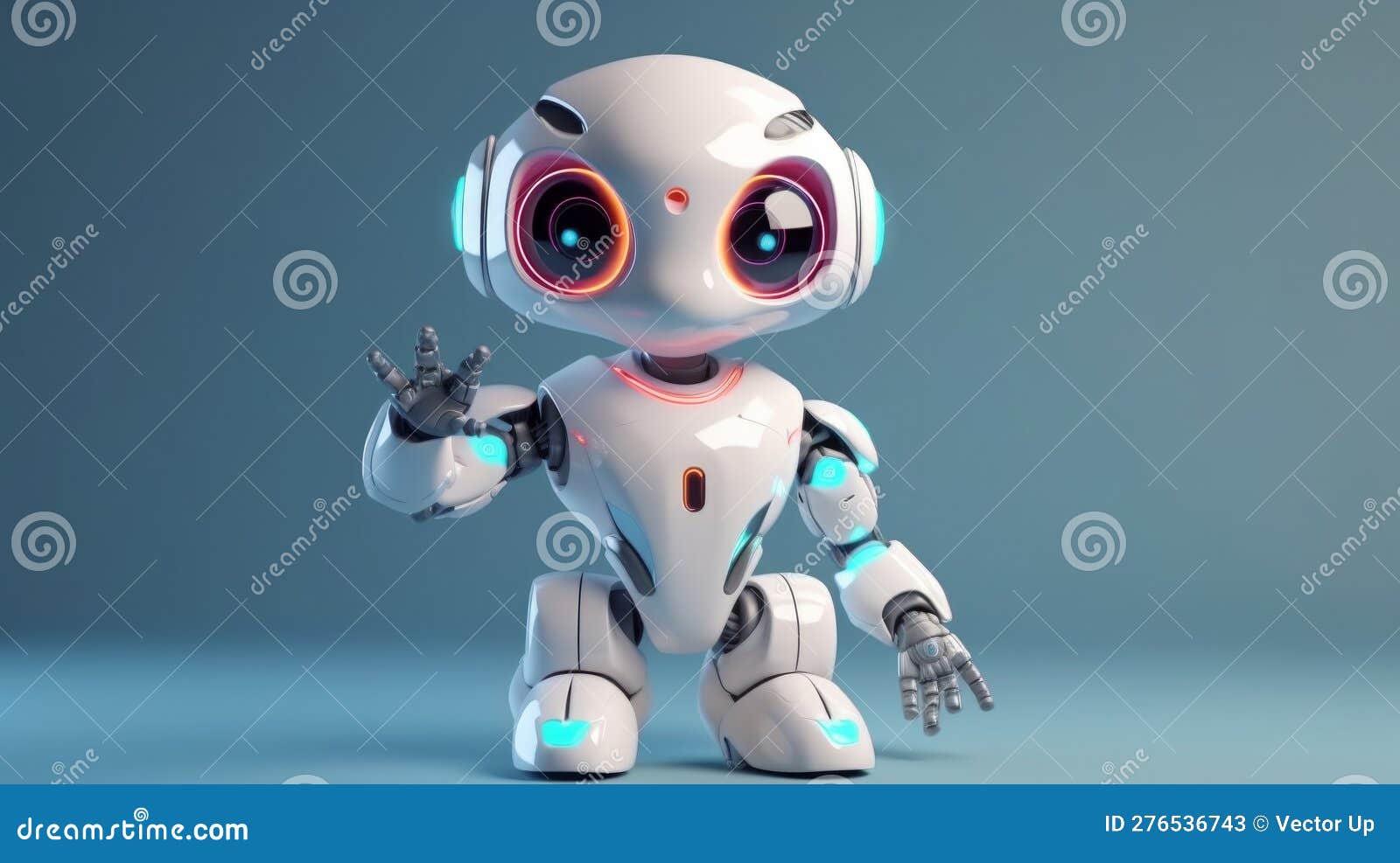 Happy Cute Robot. Generative AI Stock Image - Image of screen, robotic ...