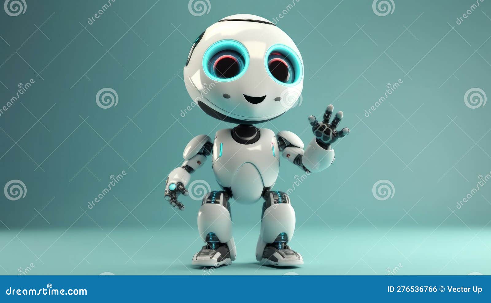 Happy Cute Robot. Generative AI Stock Photo - Image of computer, white ...