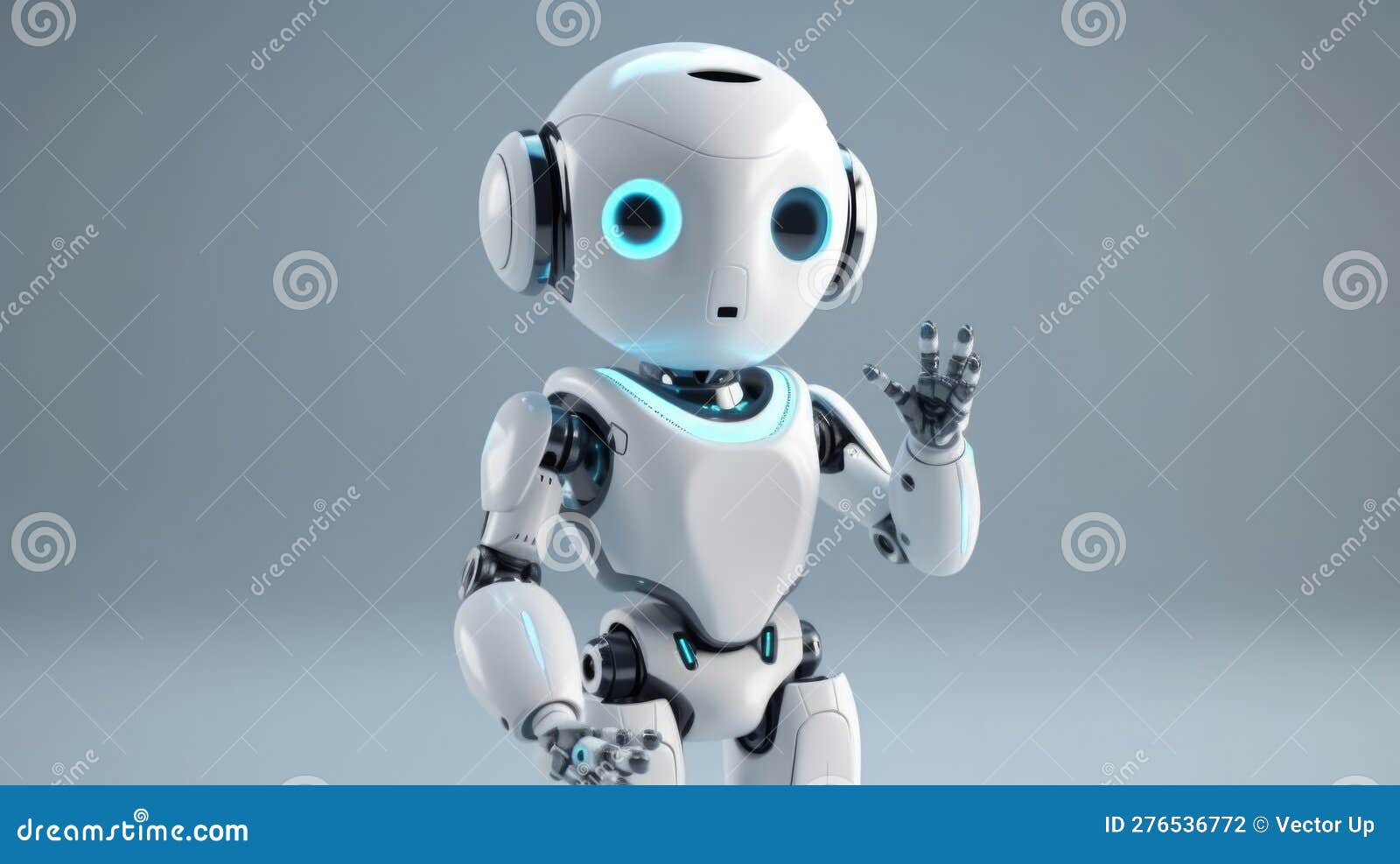 Happy Cute Robot. Generative AI Stock Photo - Image of cartoon, render ...