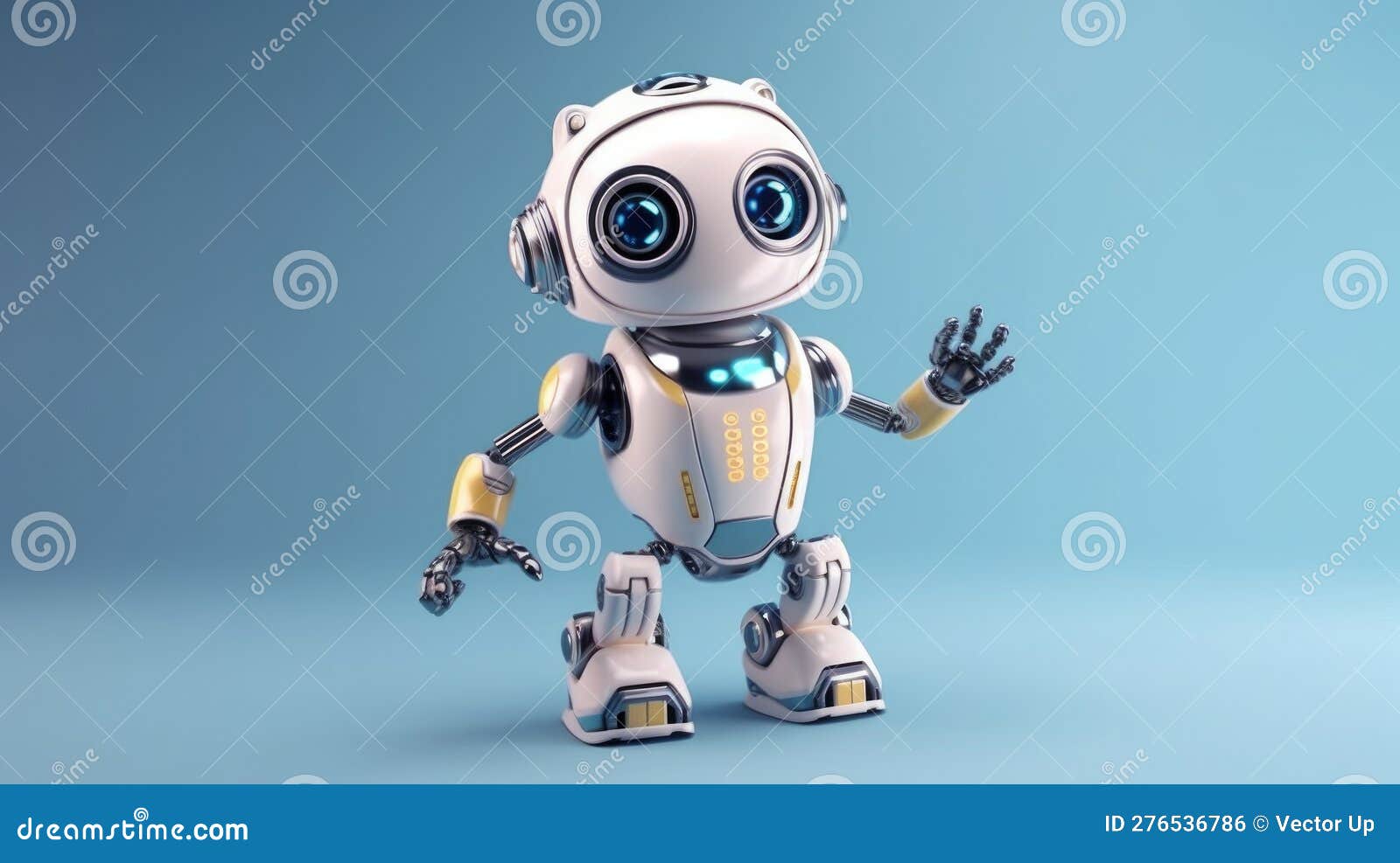 Happy Cute Robot. Generative AI Stock Illustration - Illustration of ...