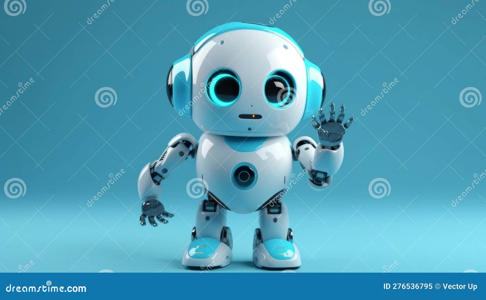 Happy Cute Robot. Generative AI Stock Image - Image of cyborg, computer ...
