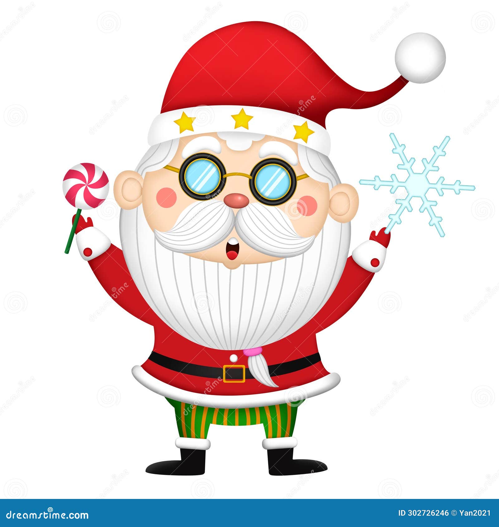 Happy Cute Santa Claus Merry Christmas And Happy New Year Collection