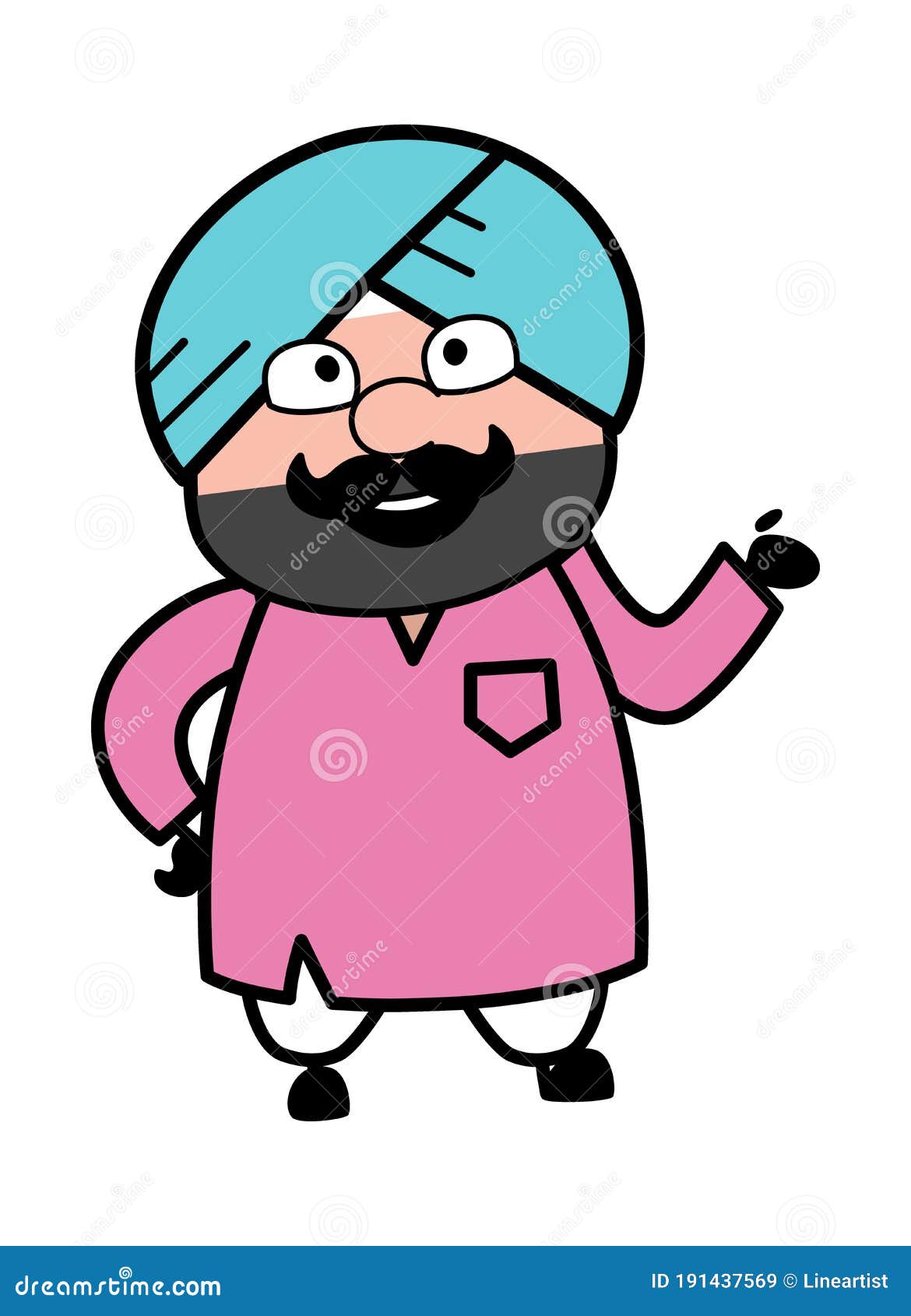 Happy Cute Sardar Cartoon Illustration Royalty-Free Stock Photo ...