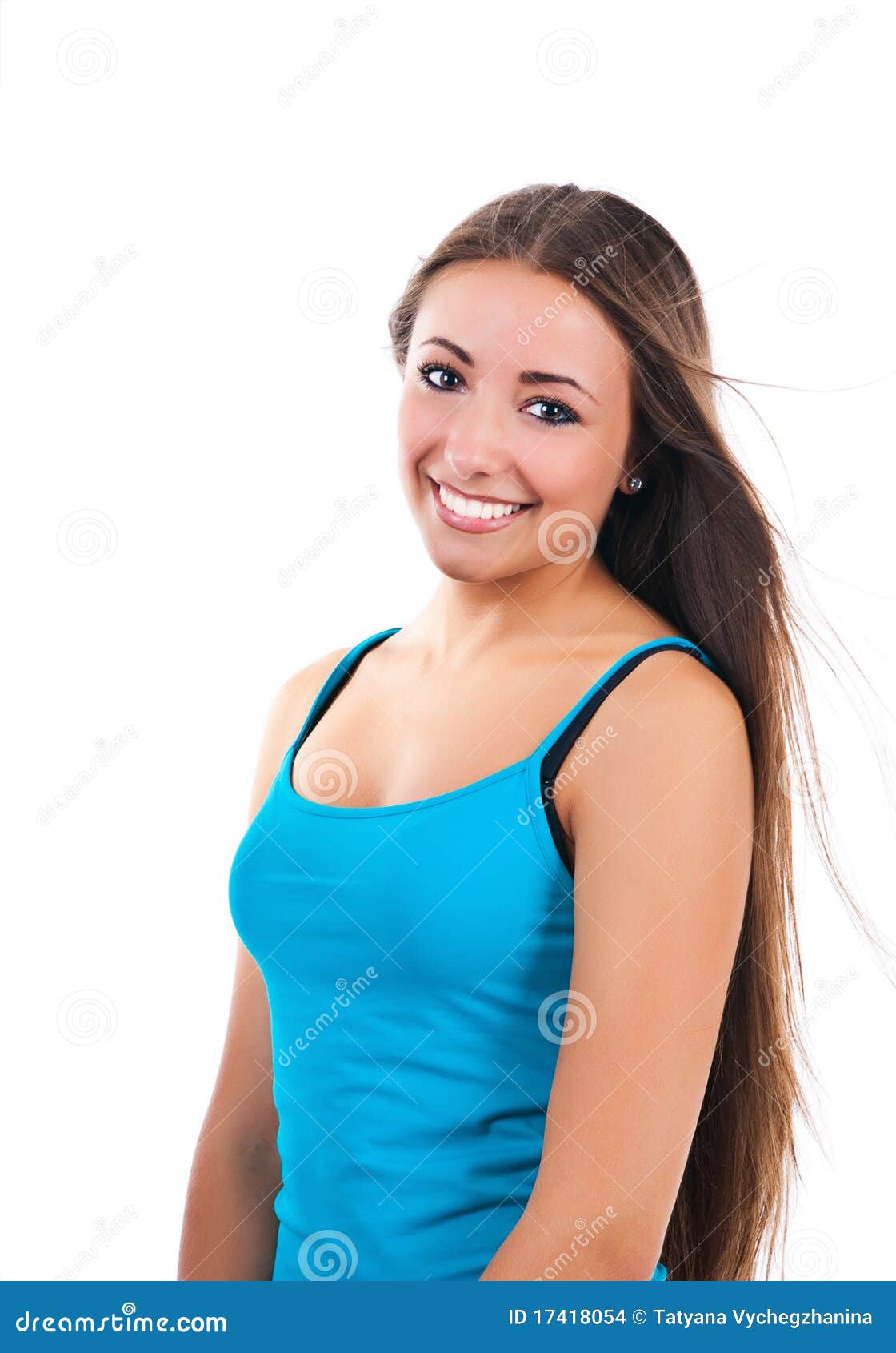 Happy Cute Women Over White Stock Photo - Image of pink, cute: 17418054