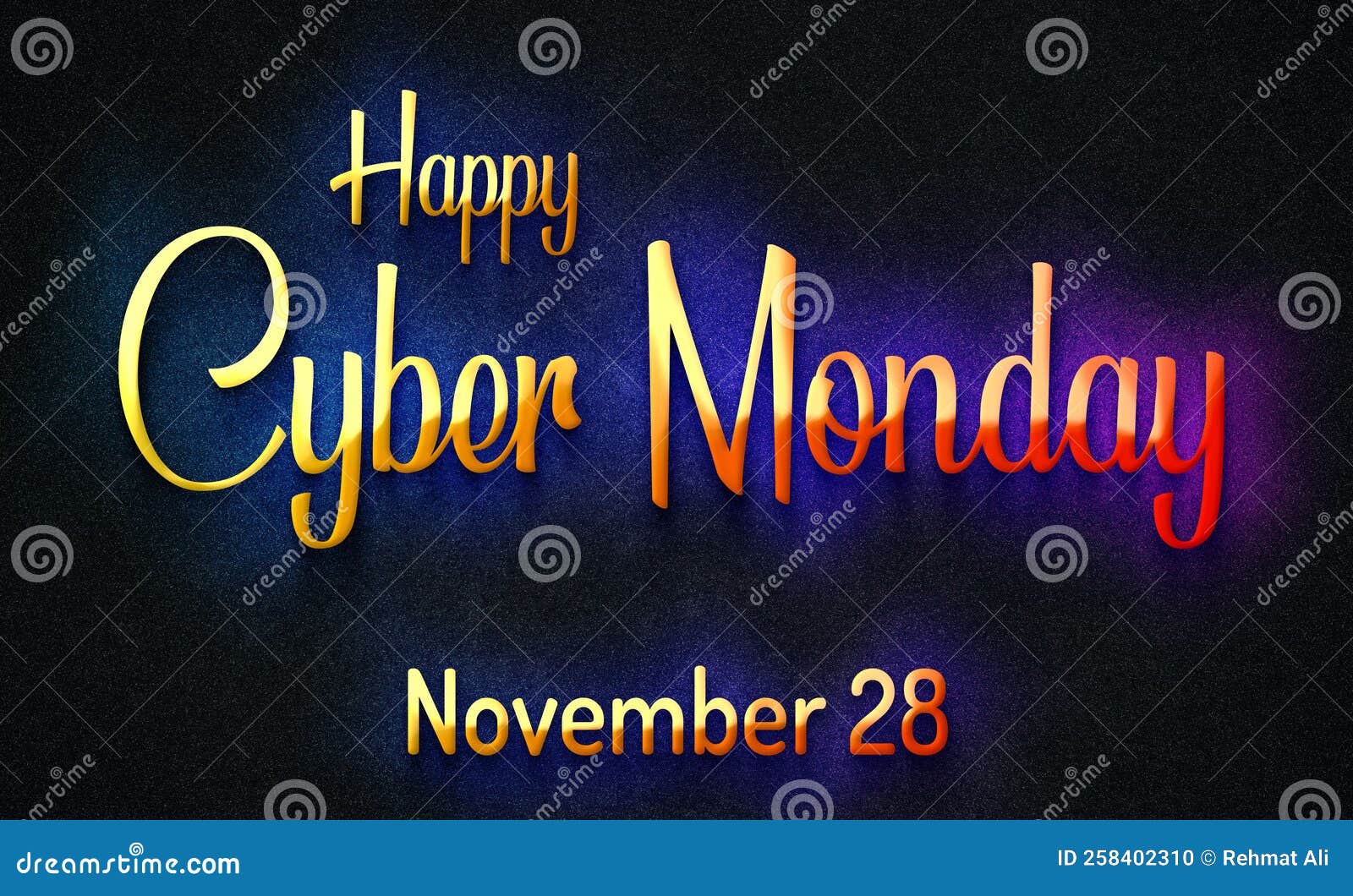 Happy Cyber Monday, November 28. Calendar of November Retro Text Effect ...