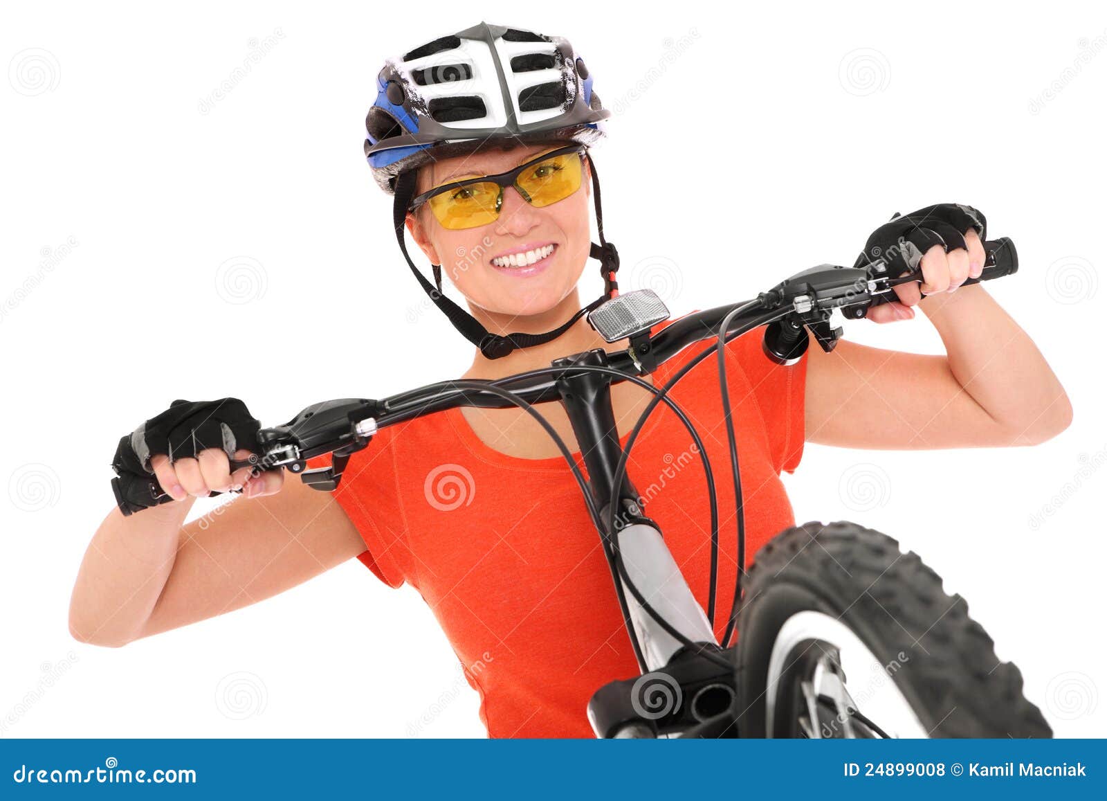 Happy cyclist stock photo. Image of exercise, bicycle - 24899008