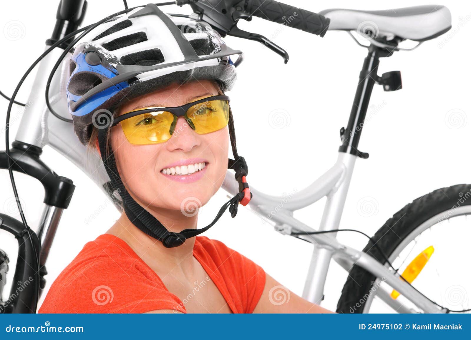 Happy cyclist stock photo. Image of beautiful, background - 24975102