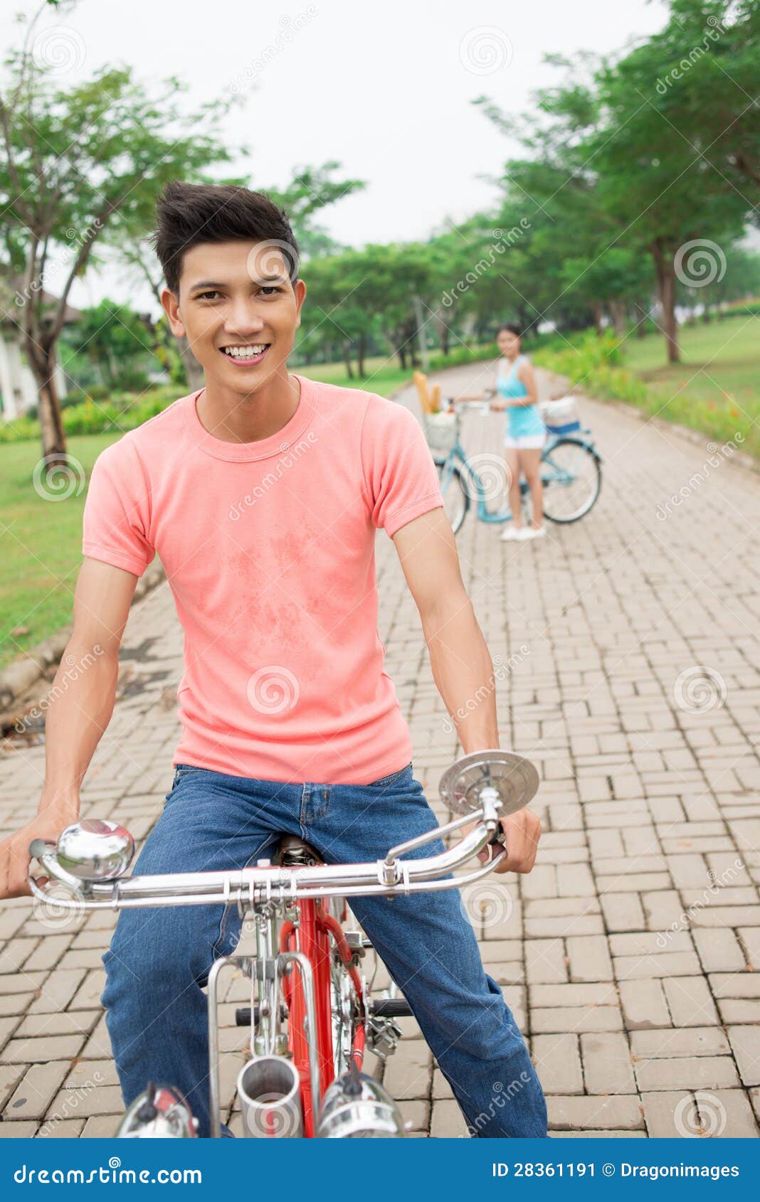 Happy cyclist stock image. Image of park, male, carefree - 28361191
