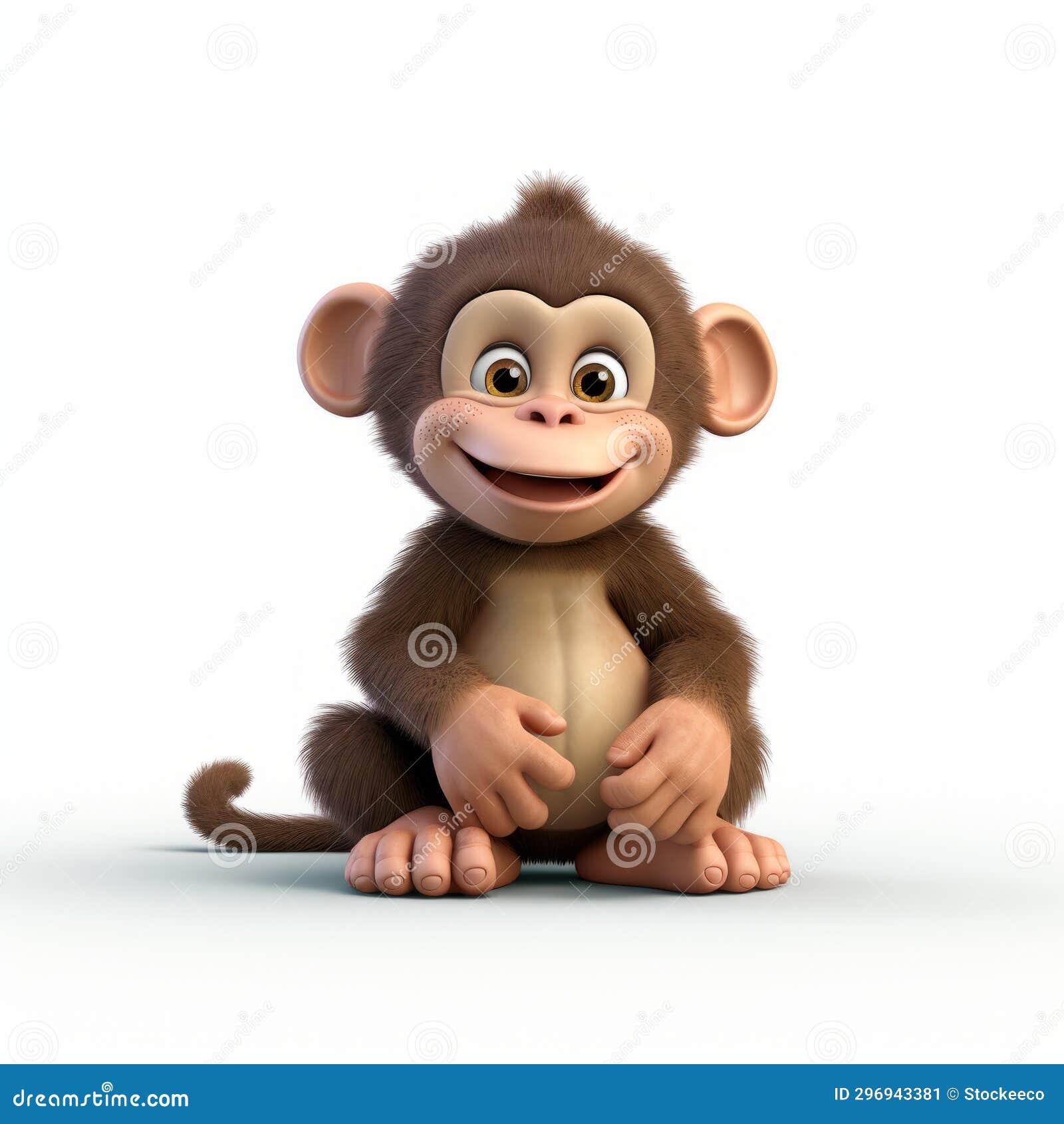 Happy 3d Animated Monkey On White Background Royalty-Free Stock Photo ...