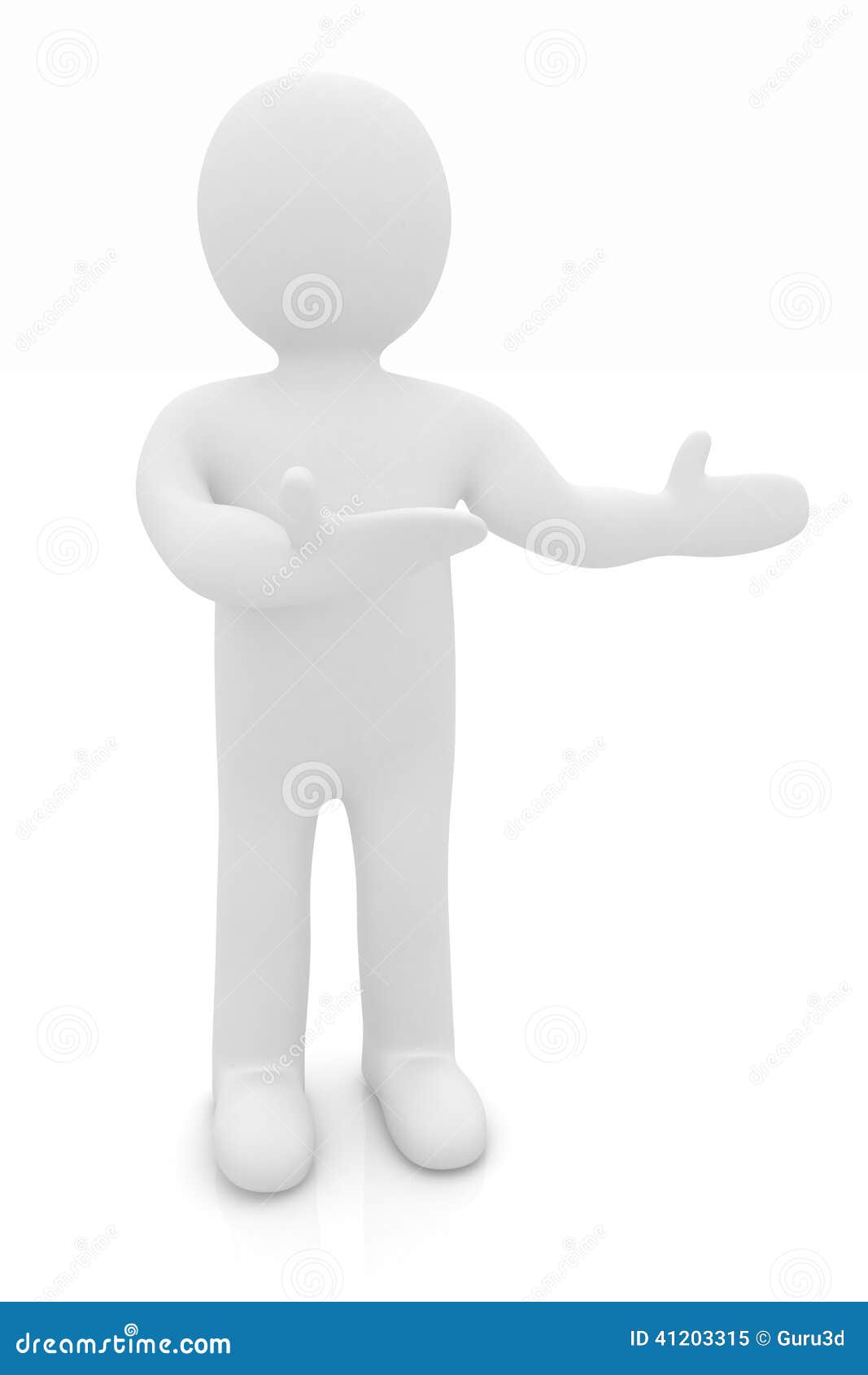 Happy 3d Business Man Showing Copy Space Stock Illustration ...