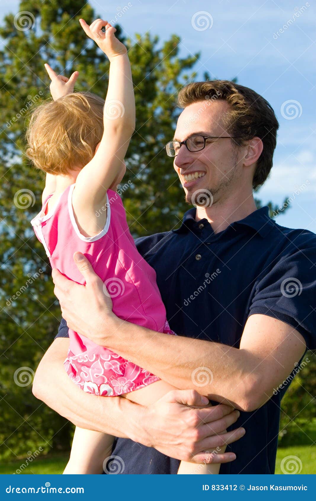 Happy Dad stock photo. Image of smiling, outdoors, children - 833412