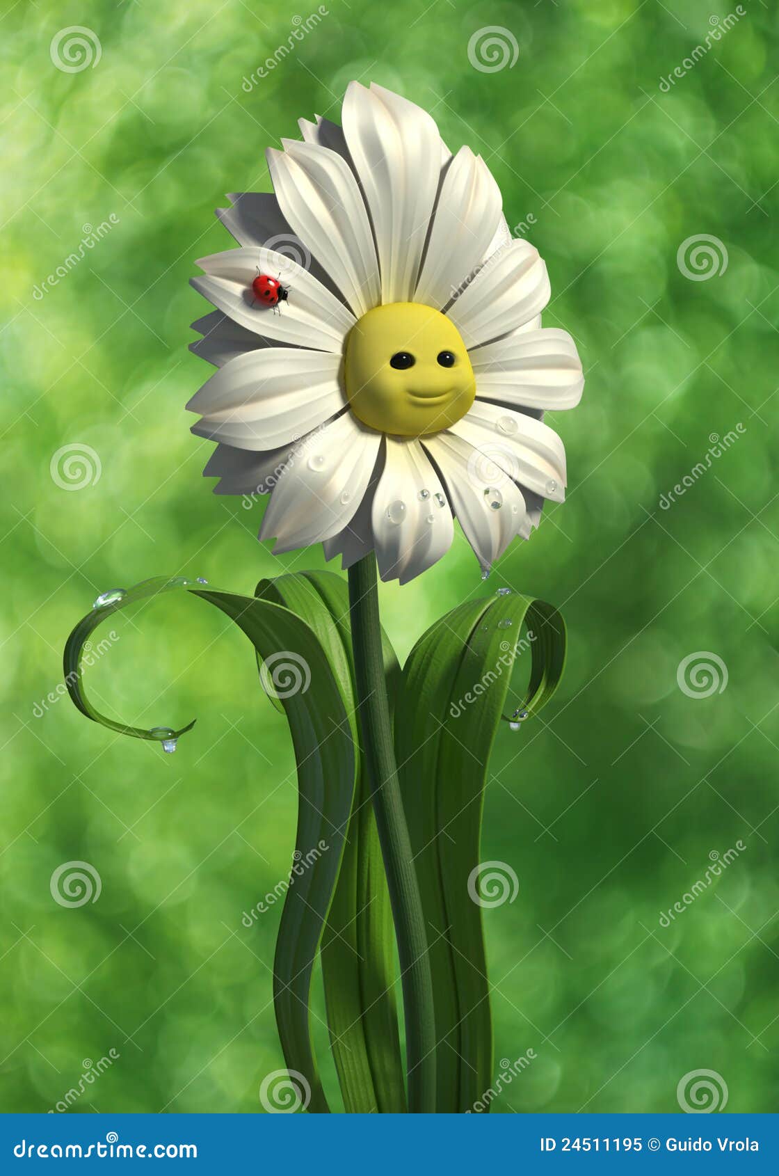 Happy daisy stock illustration. Illustration of cartoon - 24511195