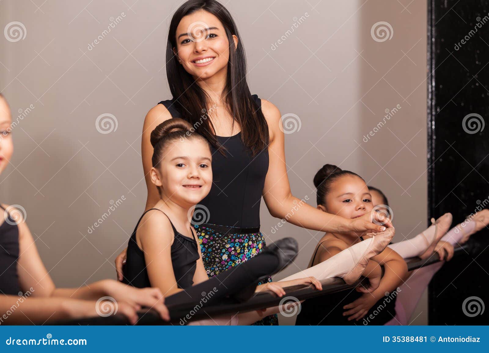 Happy Dance Instructor in Class Stock Image - Image of leotard ...