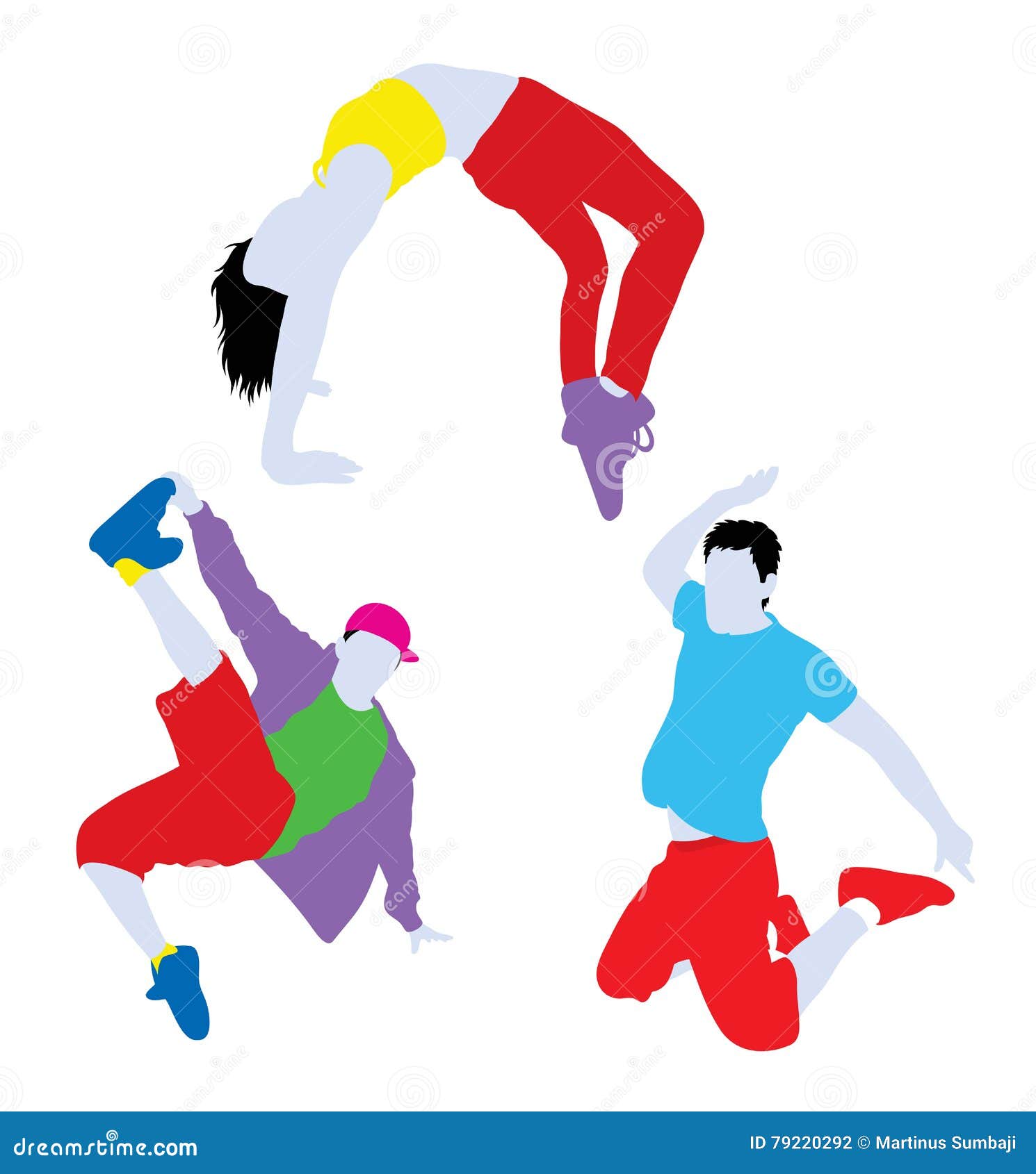 Happy Dancer Break Dance Silhouettes Stock Vector - Illustration of ...