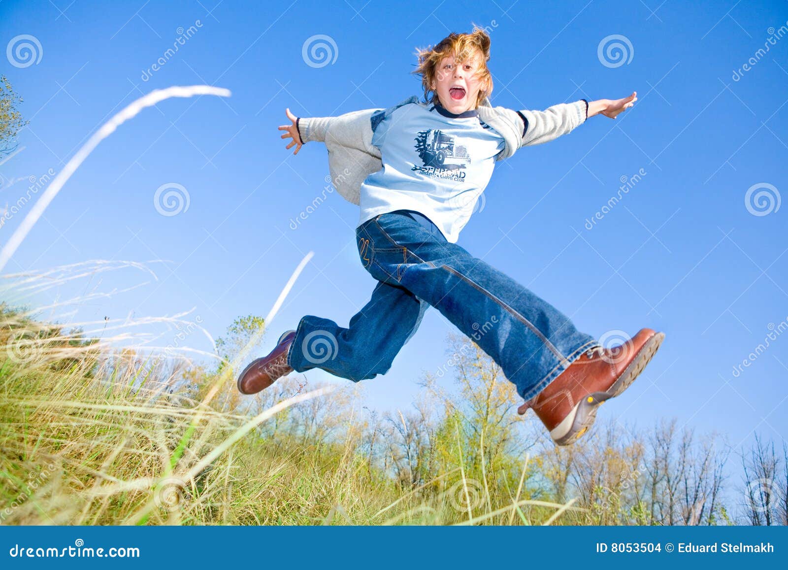 Happy dancing boy stock photo. Image of outgoing, outdoors - 8053504