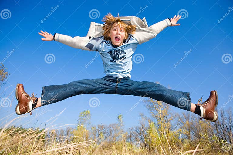 Happy dancing boy stock image. Image of leap, action, energy - 8053523