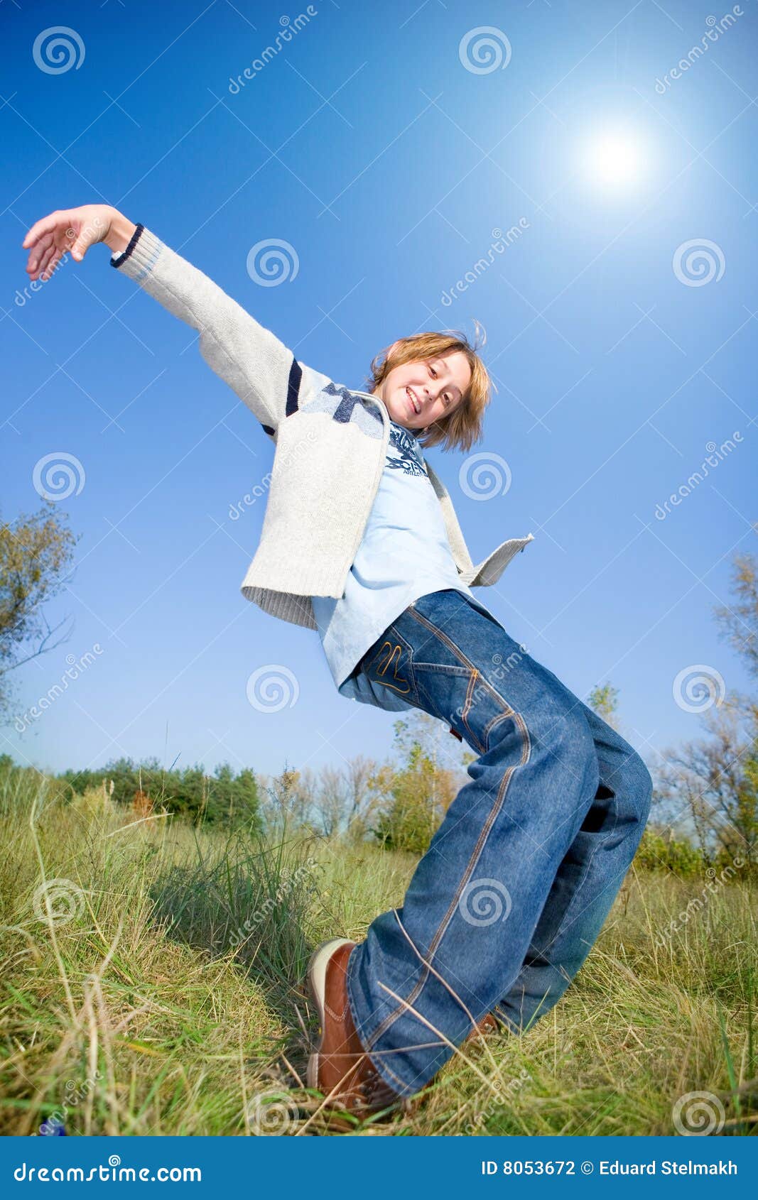 Happy dancing boy stock photo. Image of jump, happy, exercise - 8053672