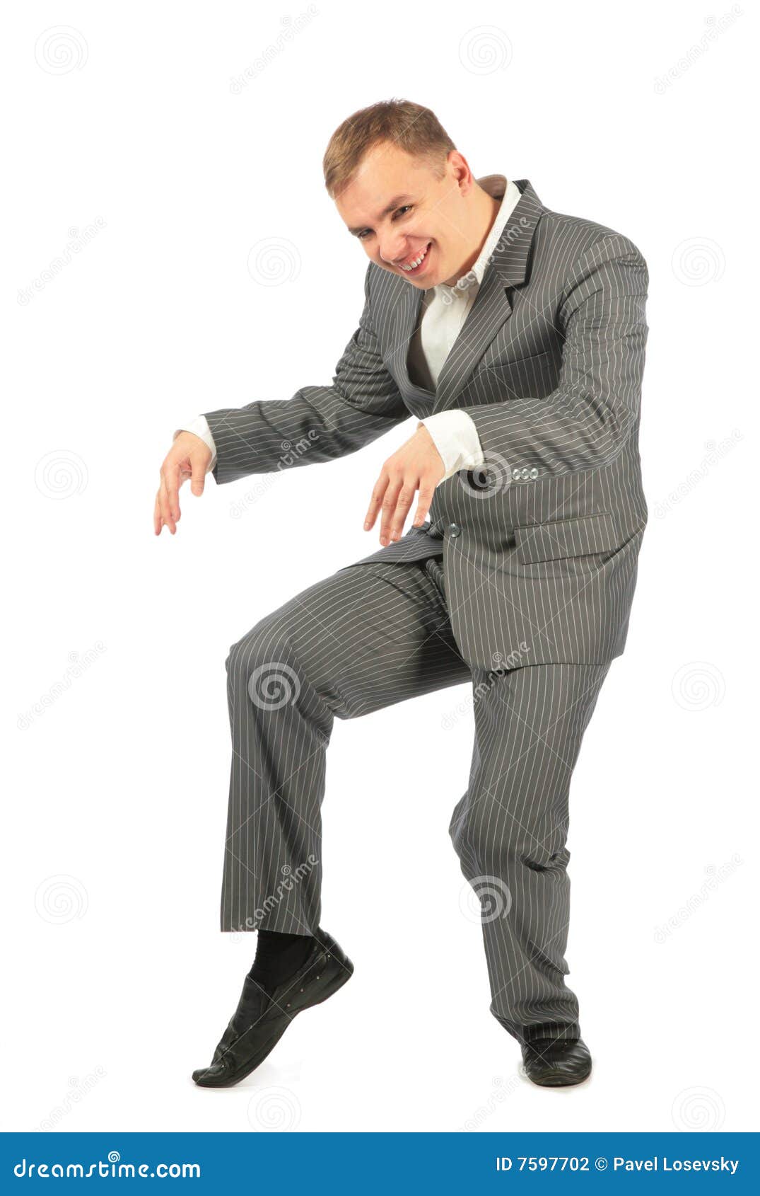 Happy dancing businessman stock photo. Image of office - 7597702
