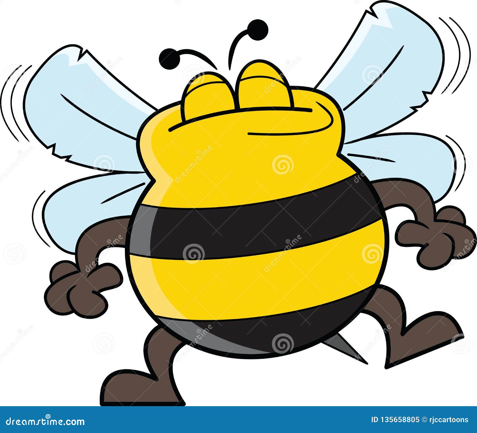 Happy Dancing Cartoon Bee stock vector. Illustration of dancing - 135658805