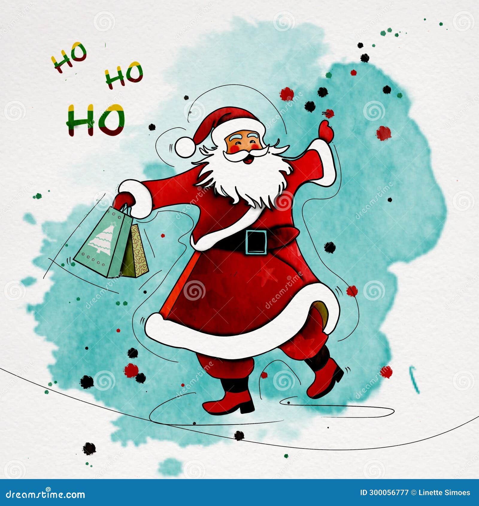 Happy Dancing Christmas Father Doing His Christmas Shopping Stock ...